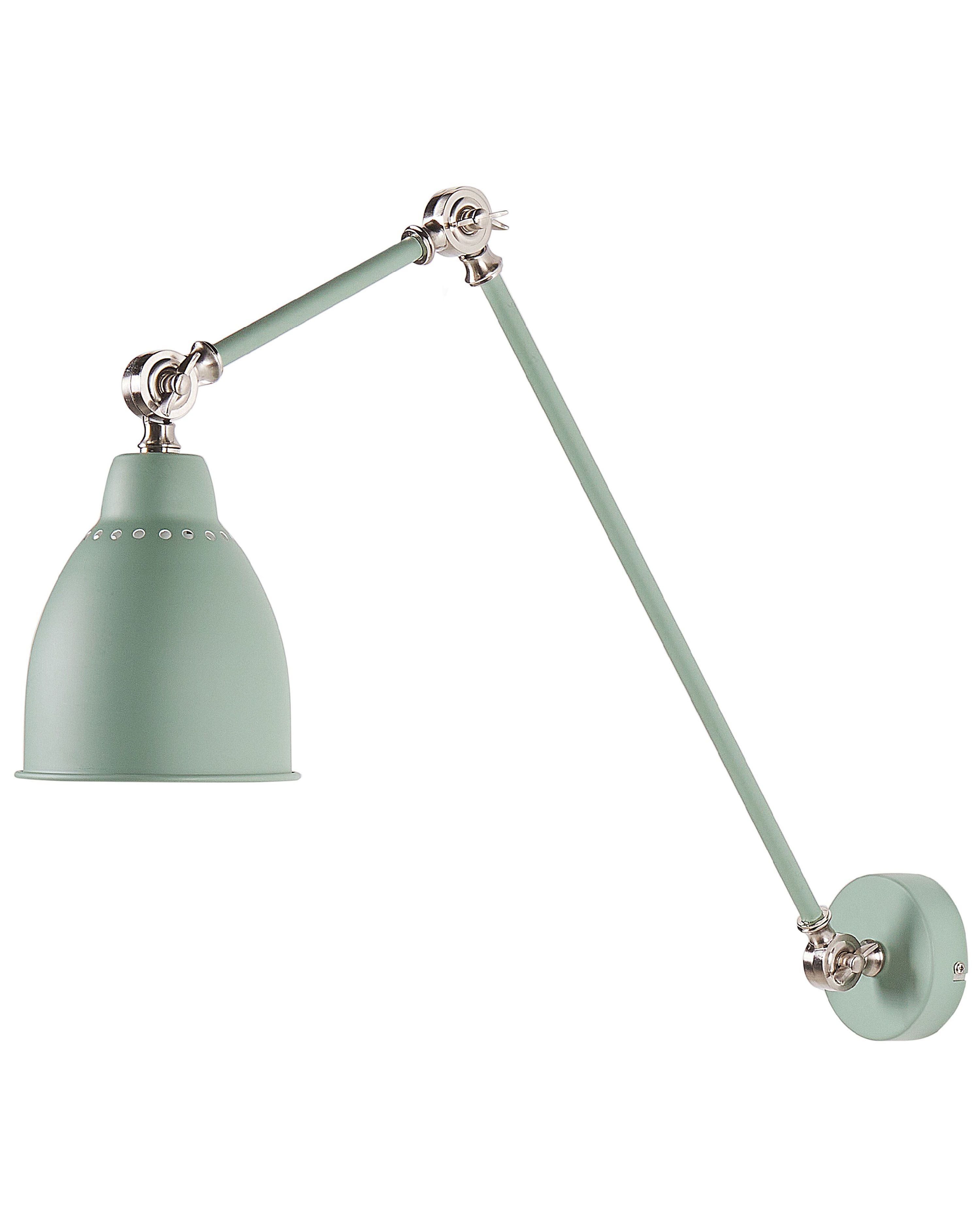 Candeeiro de parede MISSISSIPPI Ajustável Metal Verde claro | Beliani.pt