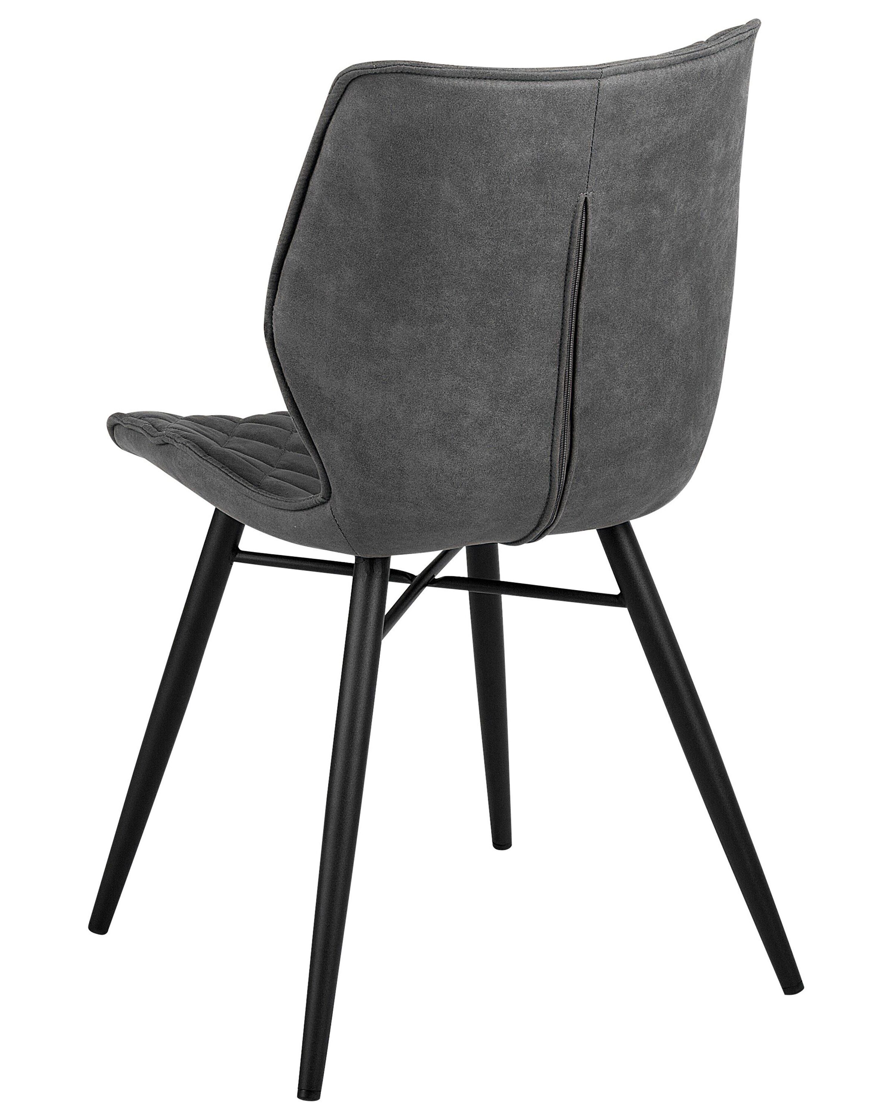 Dining Chair Set of 2 Fabric Grey LISLE | Beliani.co.uk