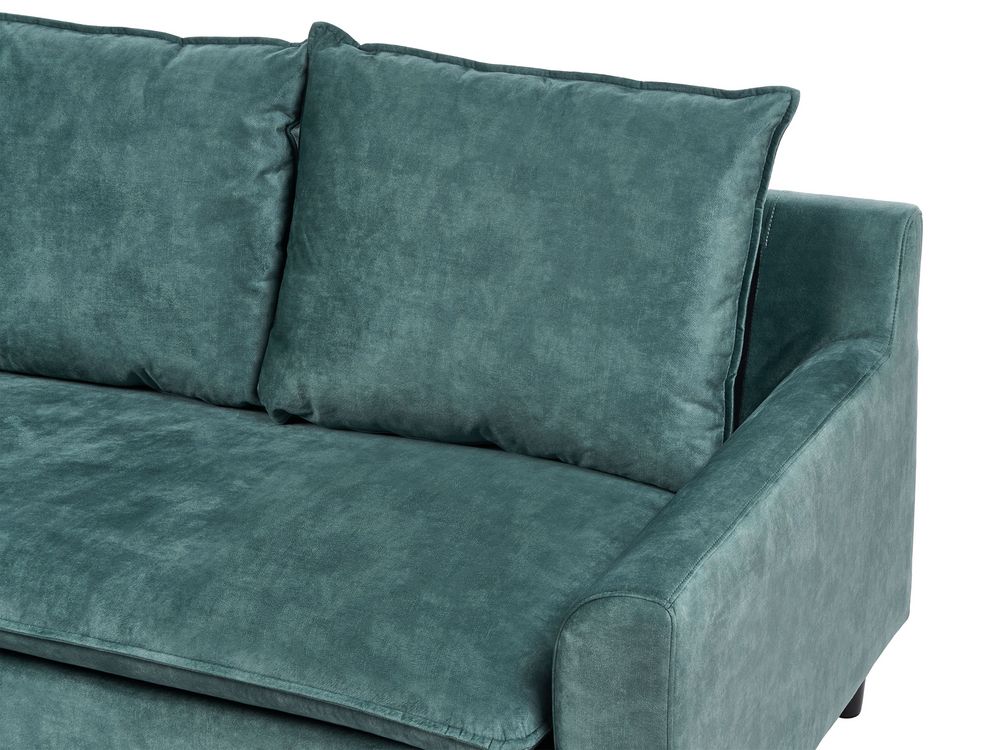 Right Hand Velvet Corner Sofa Teal ELVENES Beliani