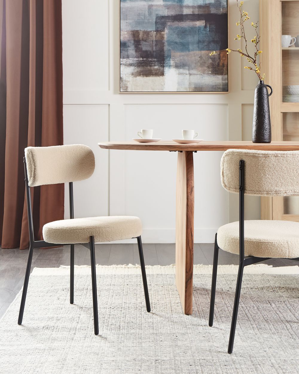 Conjunto de 2 sillas de comedor MAYETTA Ratán Negro | Beliani.es