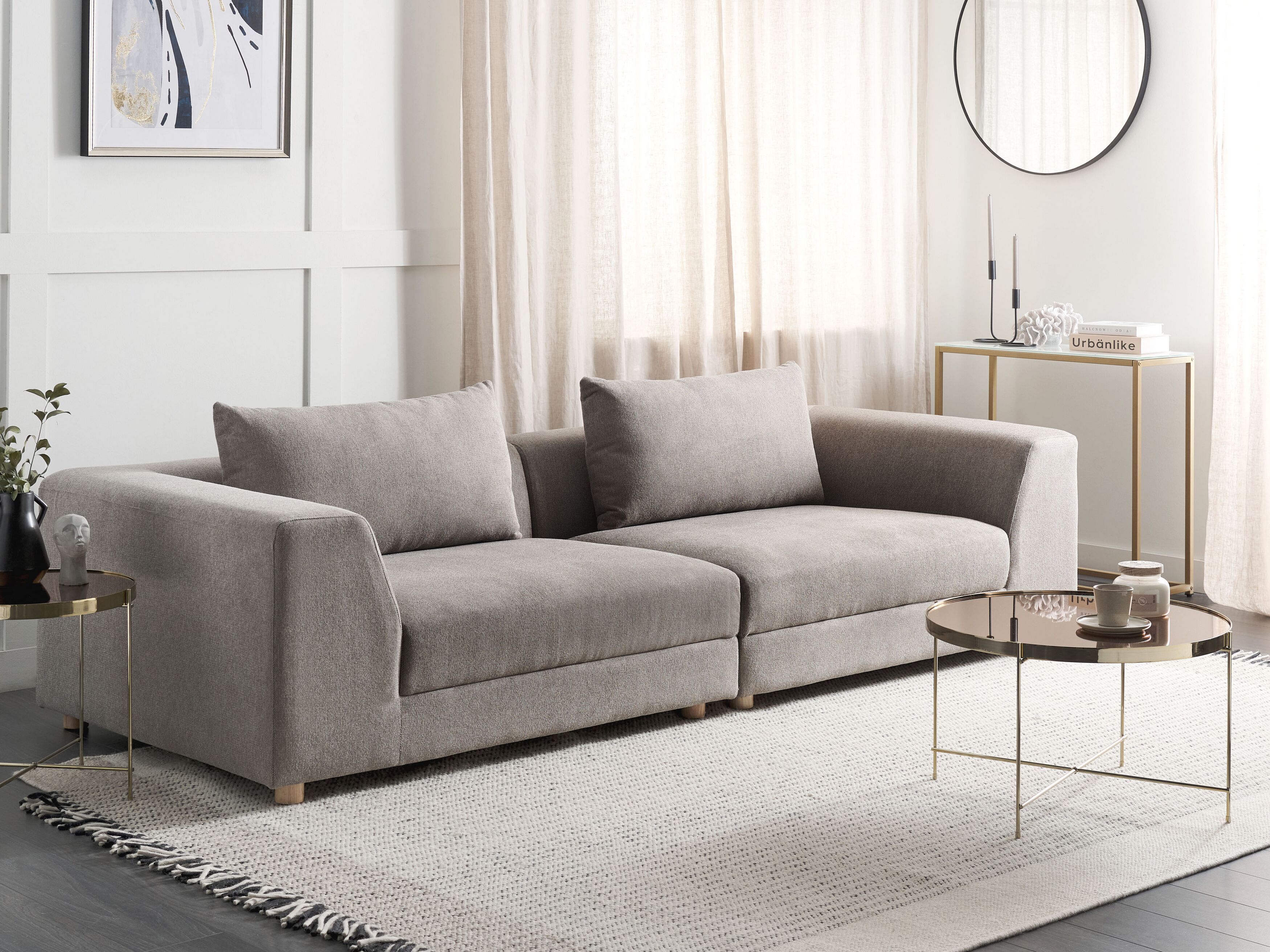 3-Sitzer Sofa braun mit Kissen LERMON | Beliani.ch