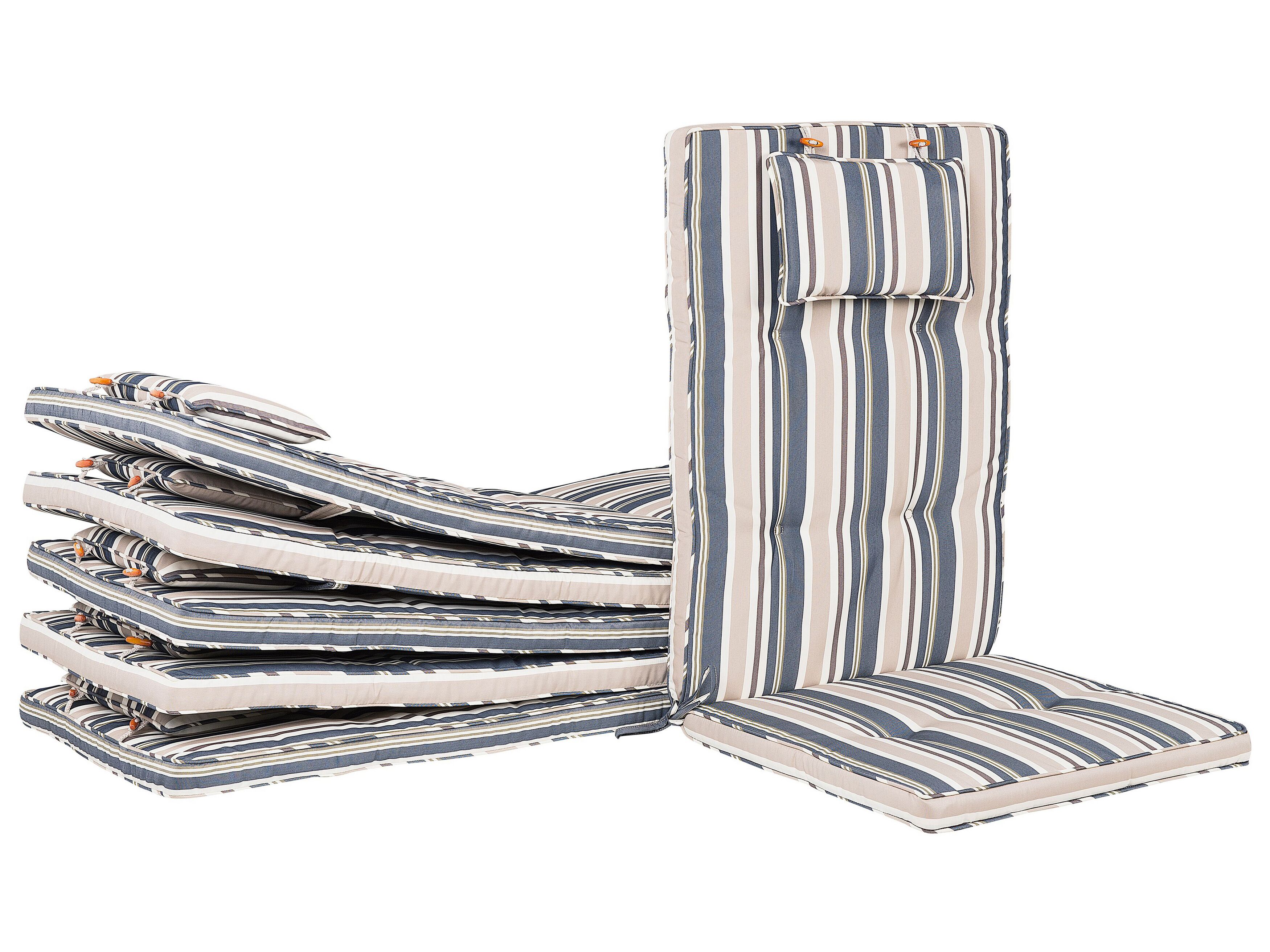 8-seters hagespisesett i akasietre med blå stripete puter MAUI II ...