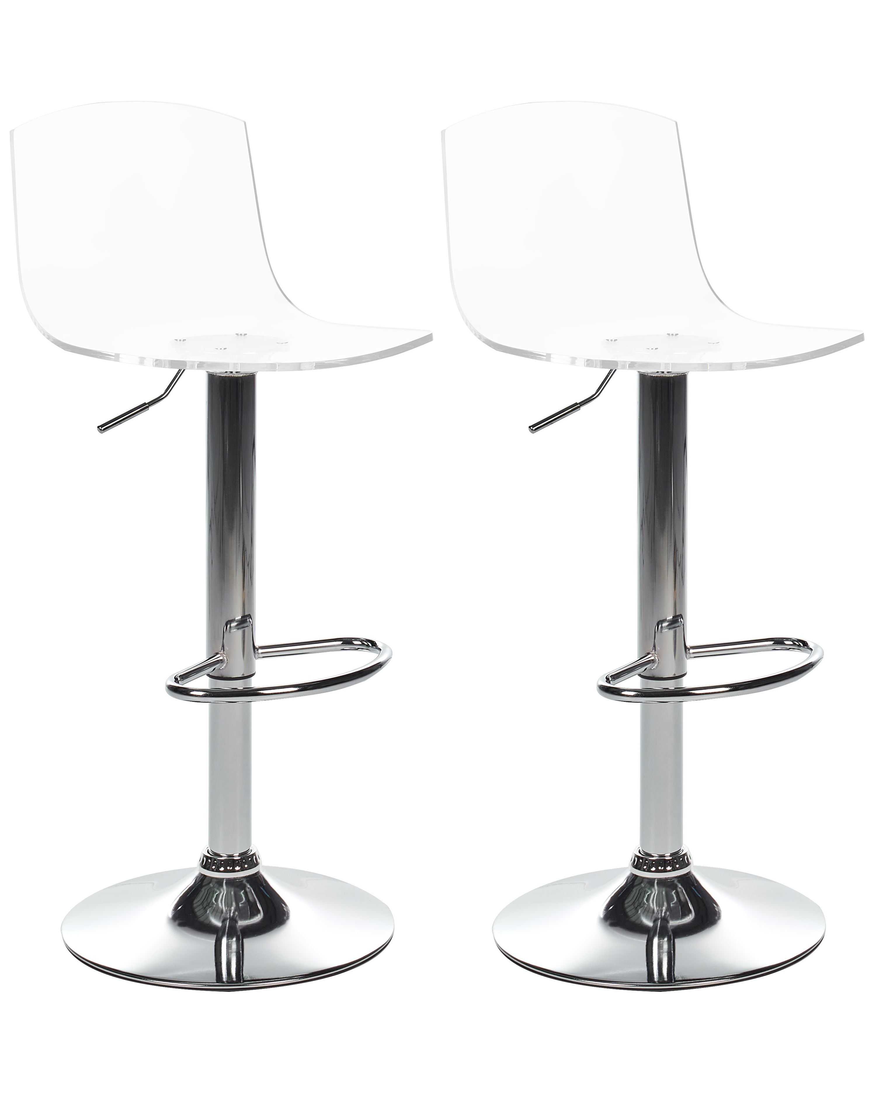 Set of 2 Swivel Bar Stools Transparent IMOLA | Beliani.co.uk