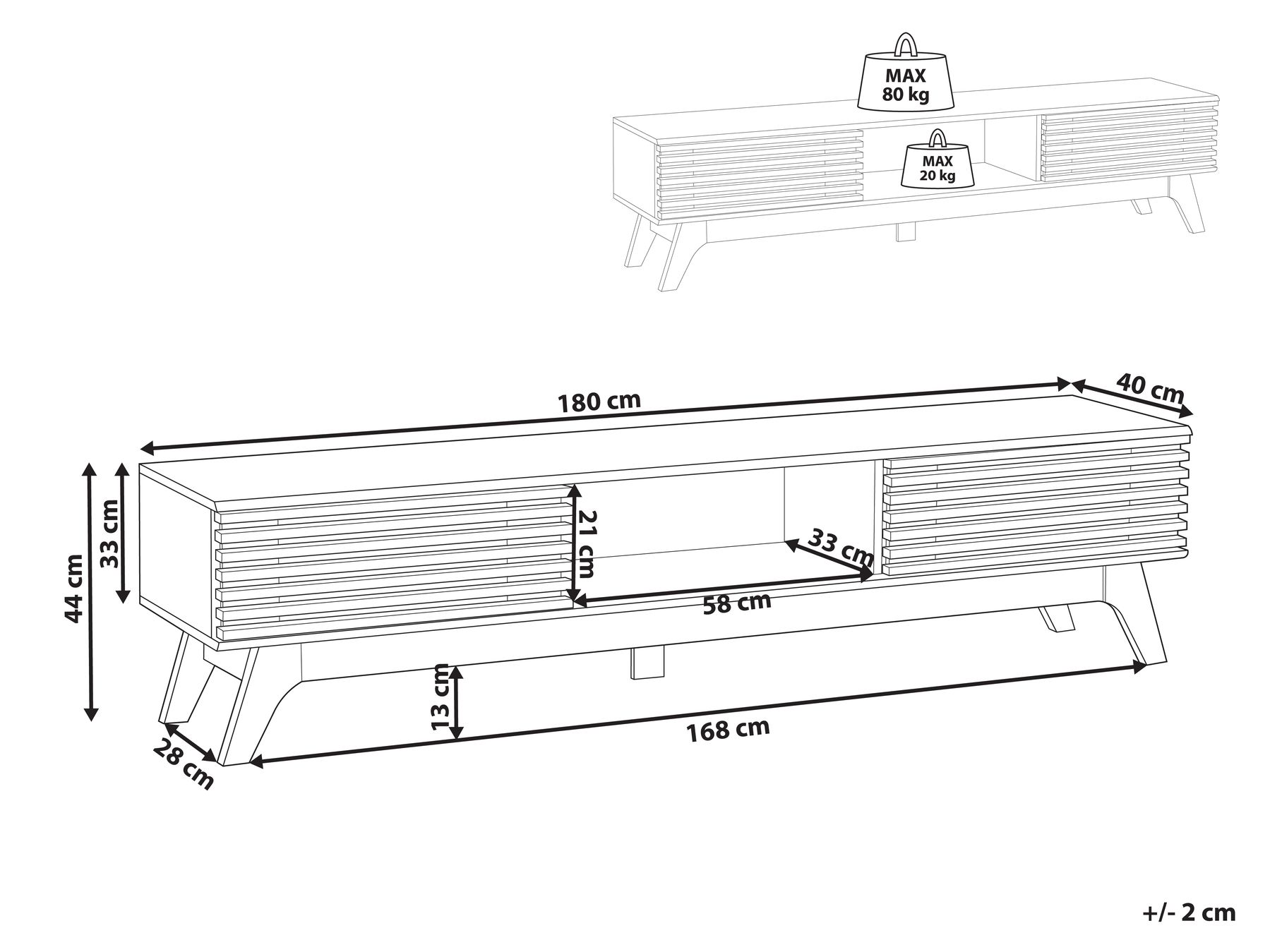 TV Stand TOLEDO Dark Brown | Beliani.co.uk
