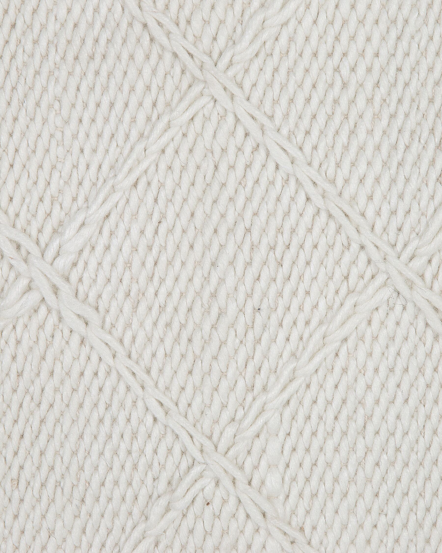 Teppich Wolle cremeweiss 140 x 200 cm Kurzflor ELLEK | Beliani.ch