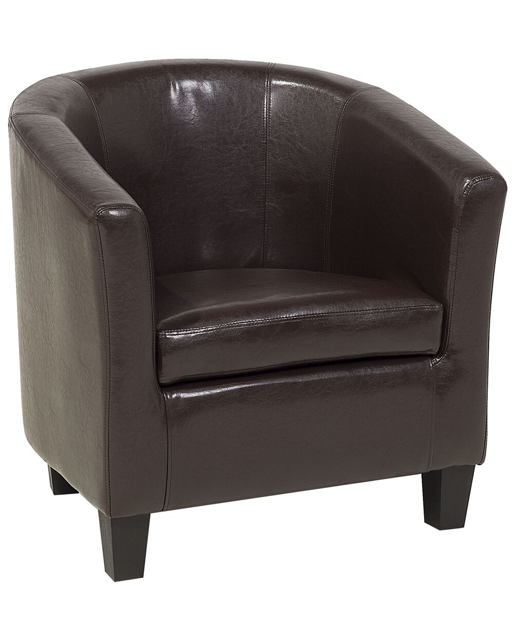 Armchair BORWICK Faux Leather Dark Brown Beliani