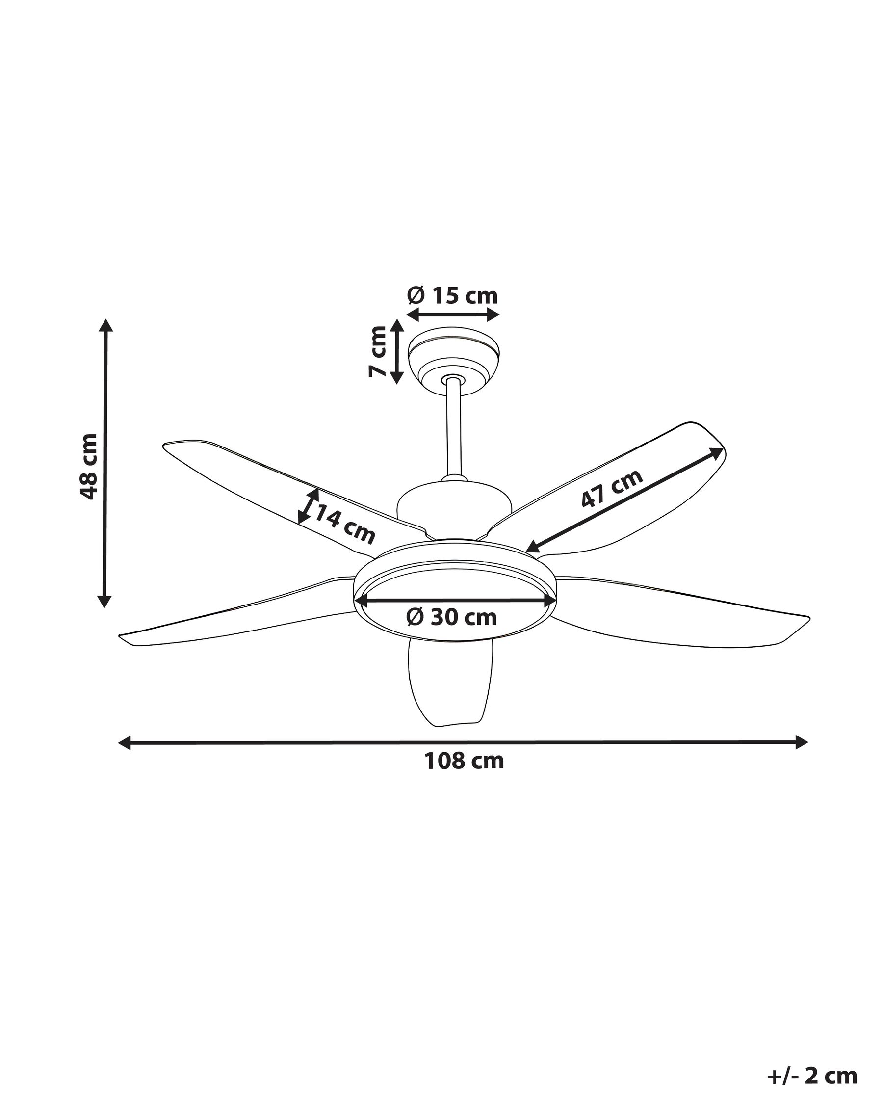 Ceiling Fan with Light LOUVET Black | Beliani.dk