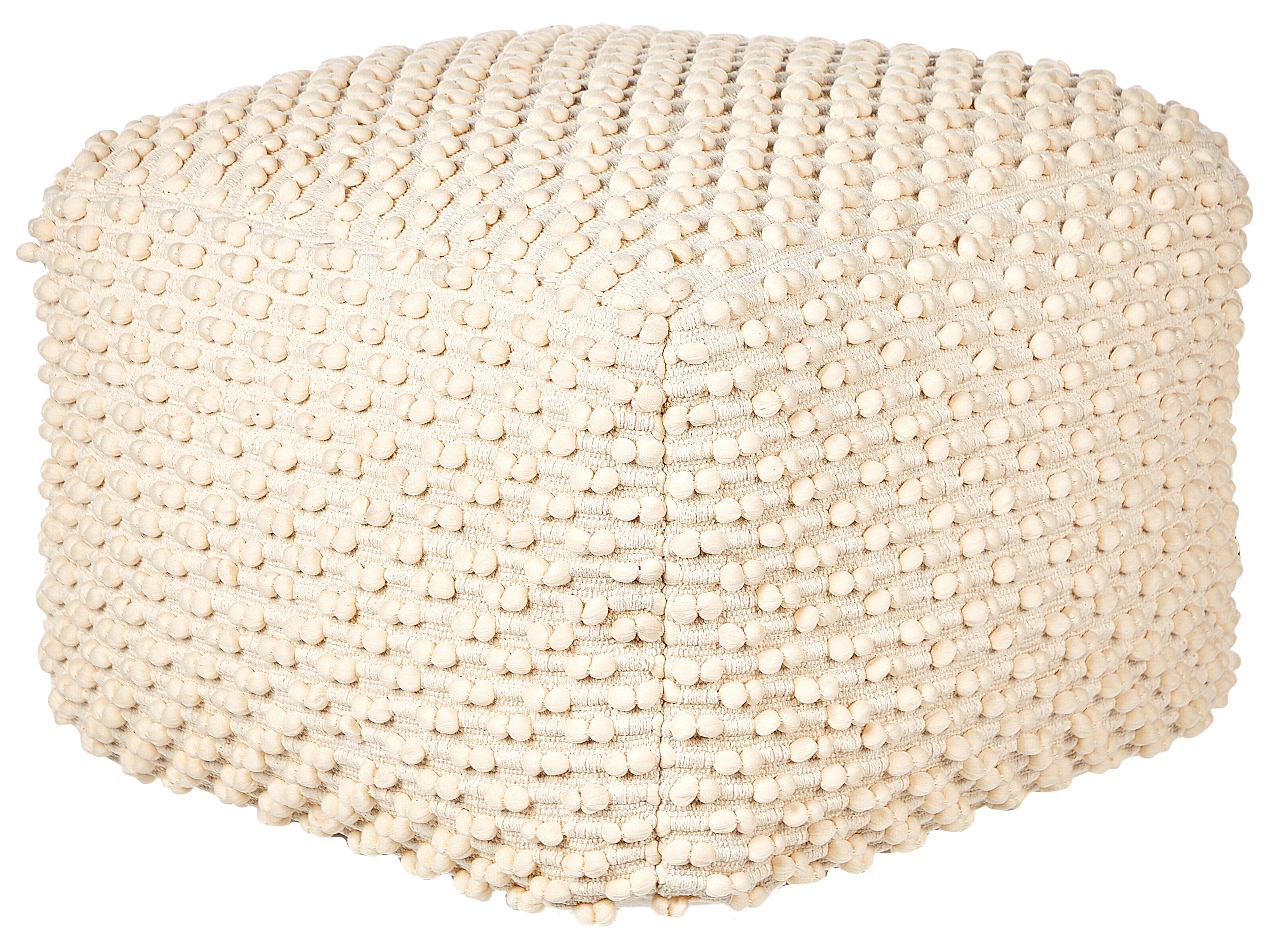 Cotton Pouffe Beige KINGRI | Beliani.co.uk