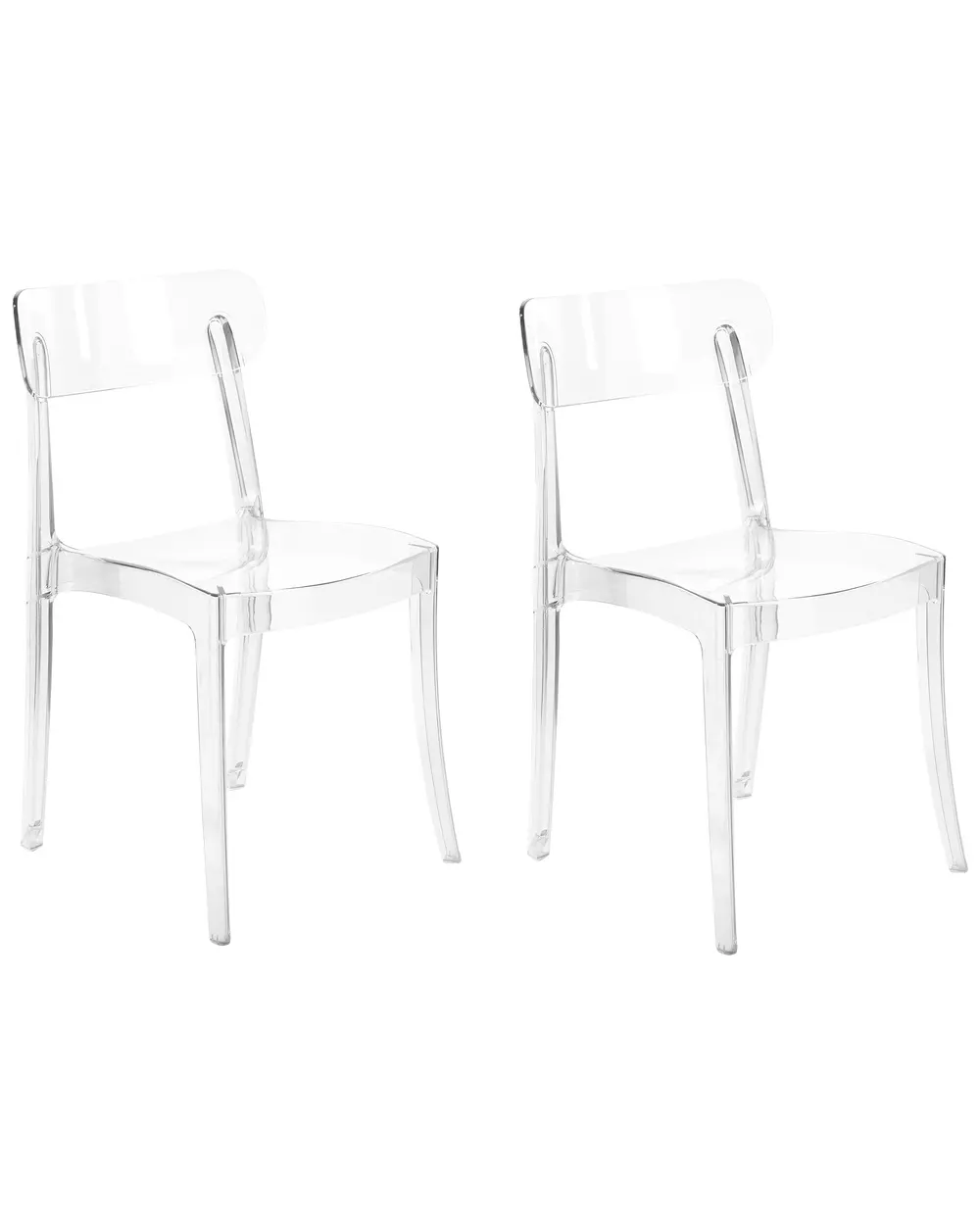 Set of 2 Dining Chairs COVINGTON Transparent | Beliani.co.uk
