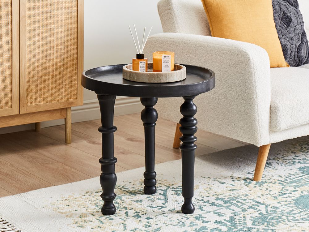 Side table black wood store
