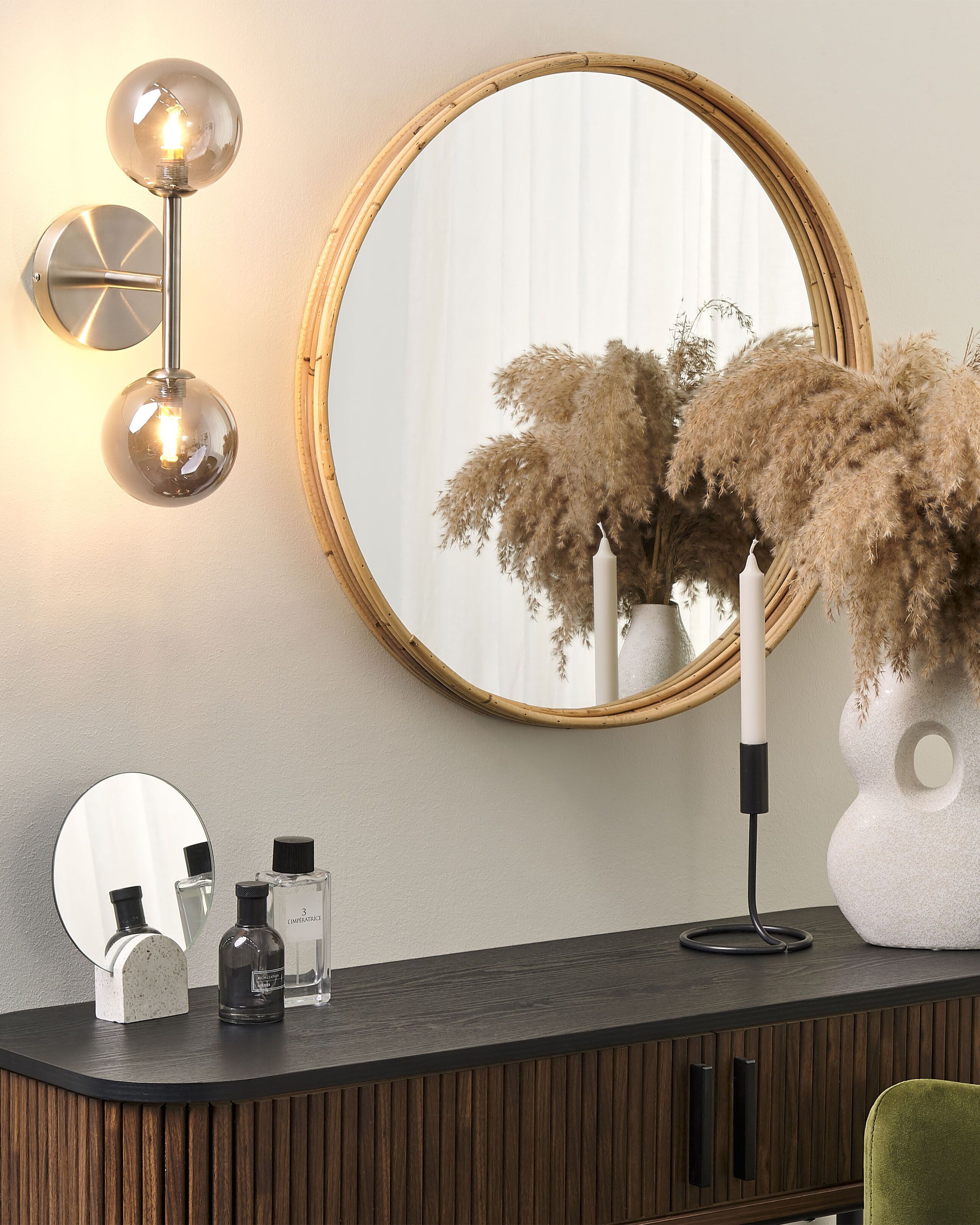 Console Table Dark Wood with Black JOSE | Beliani.co.uk