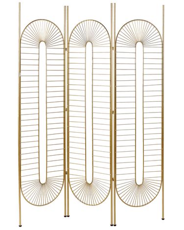 Paravan de cameră cu 3 panouri NOALE Auriu 135 cm 170 cm | Beliani.ro