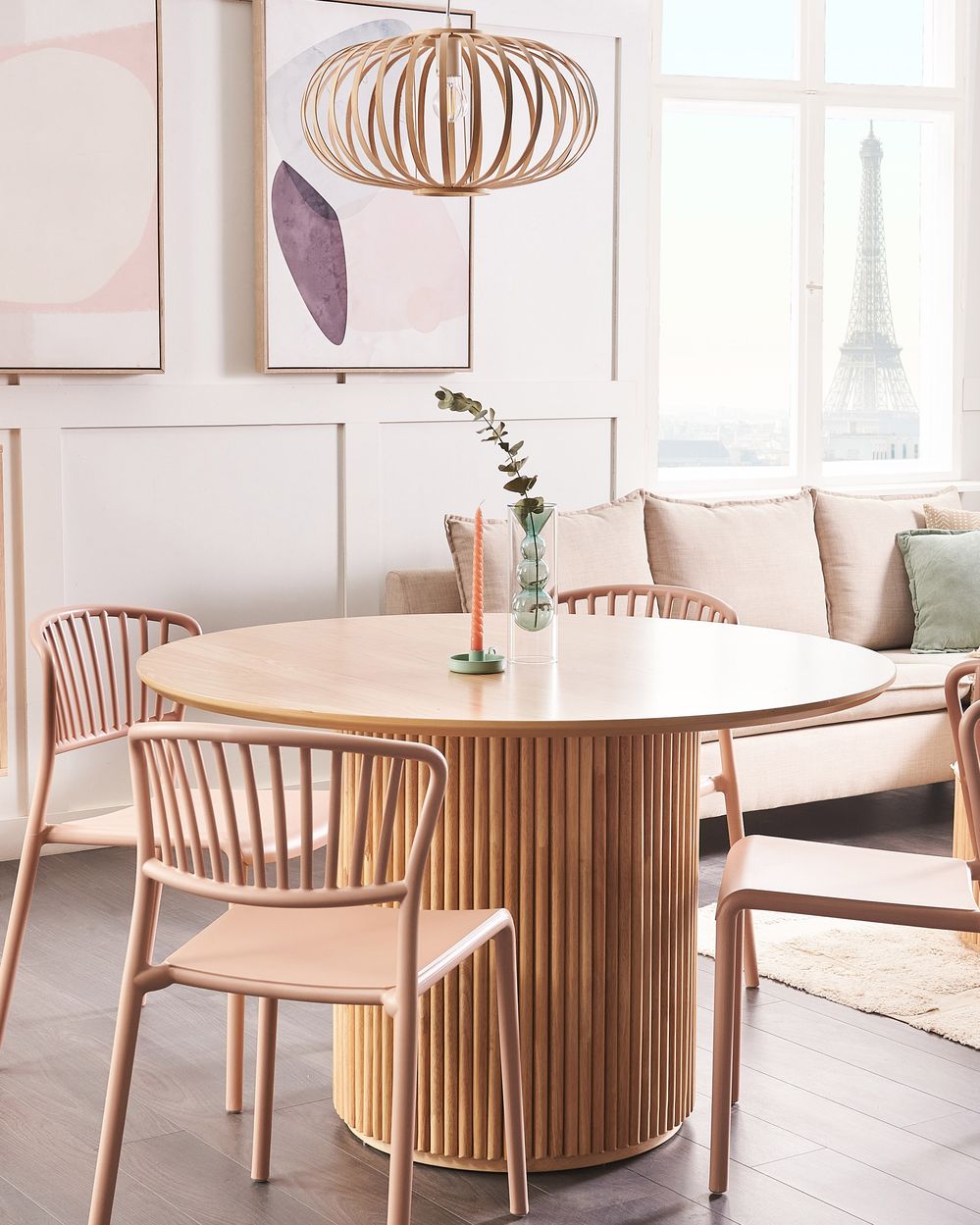 Light wood round dining table store