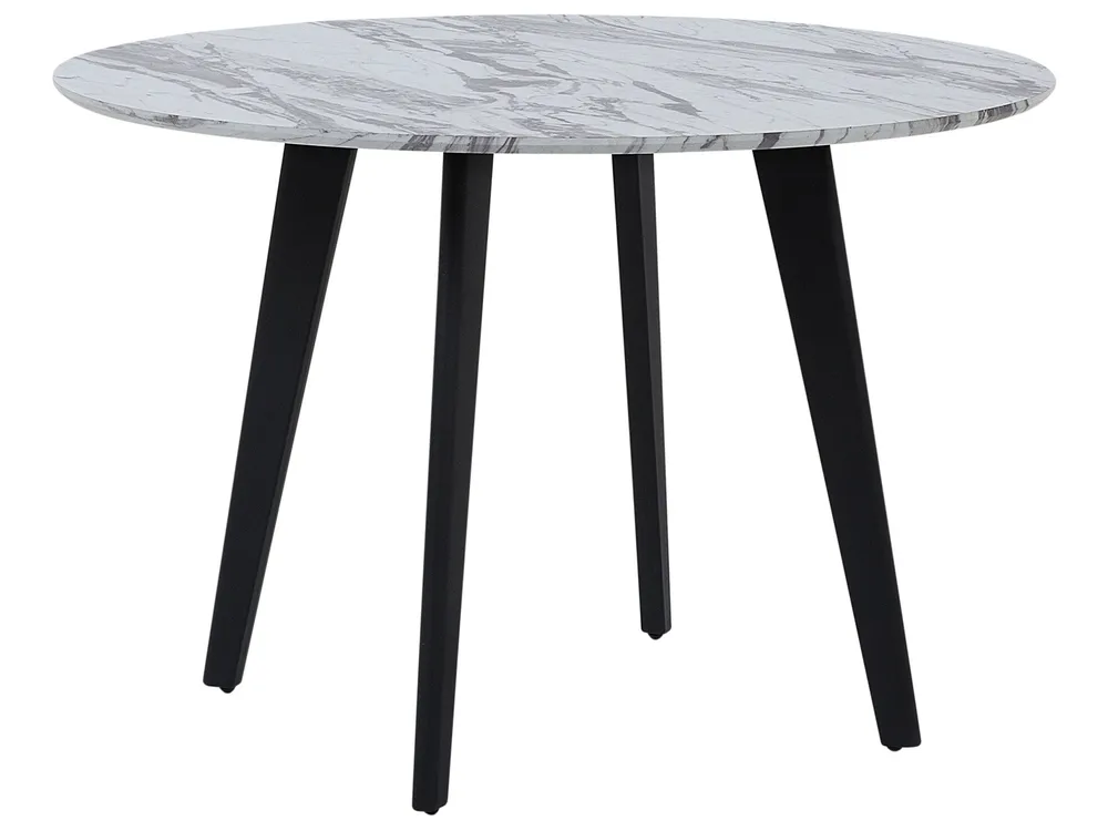 Table de repas MOSBY Marbre blanc 110 cm 110 cm | Beliani.fr