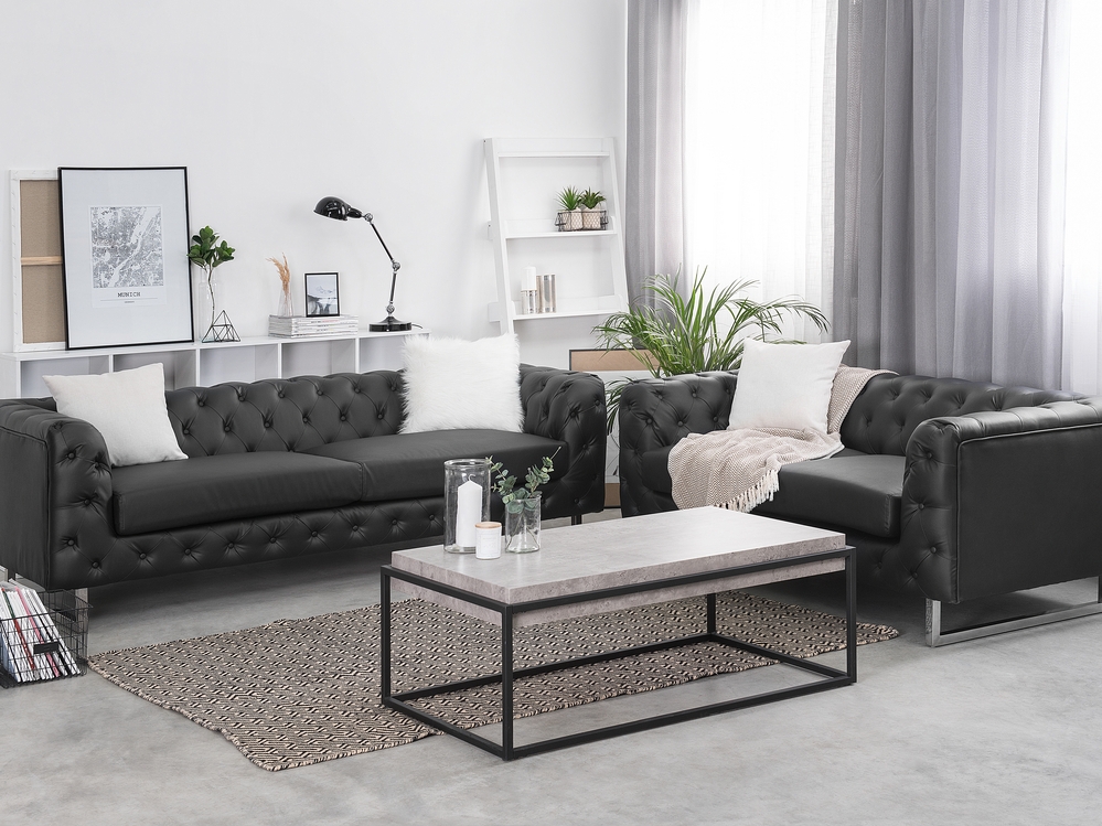 Black 3 and 2 seater sofas store