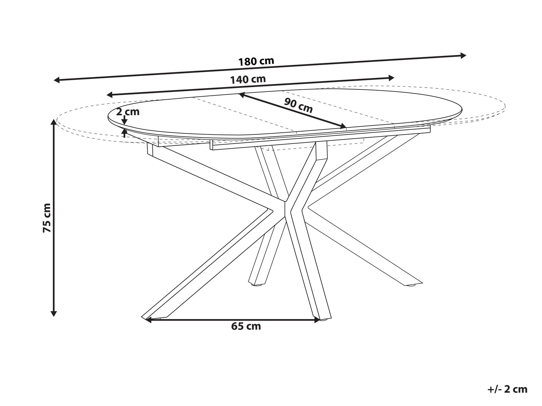 Extending Dining Table MACQUARIE Brown 140/180 cm 90 cm | Beliani.es