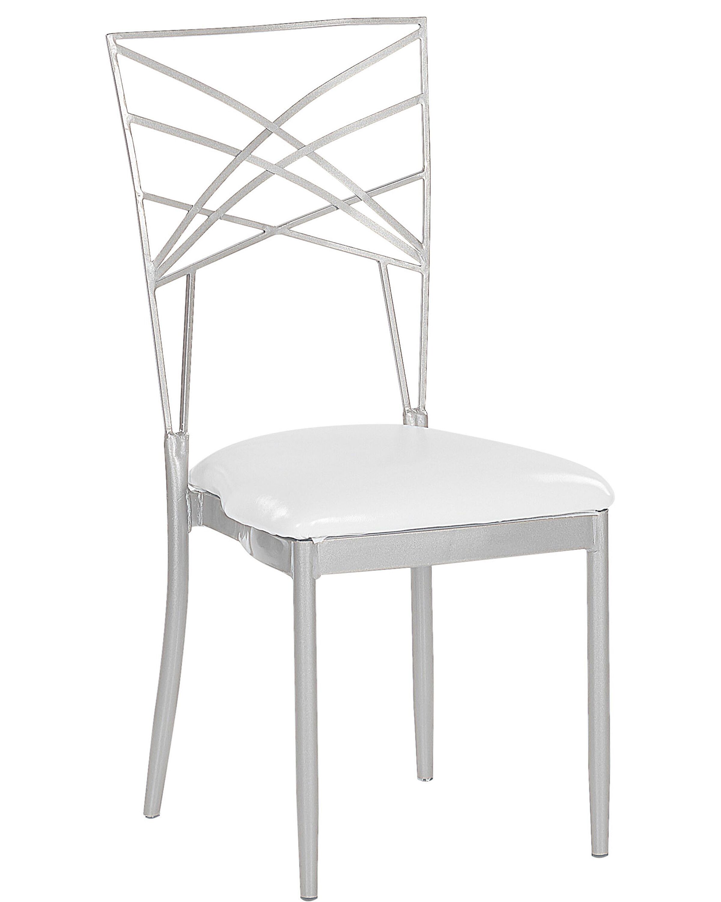 Set of 2 Dining Chairs GIRARD Metal Silver | Beliani.co.uk