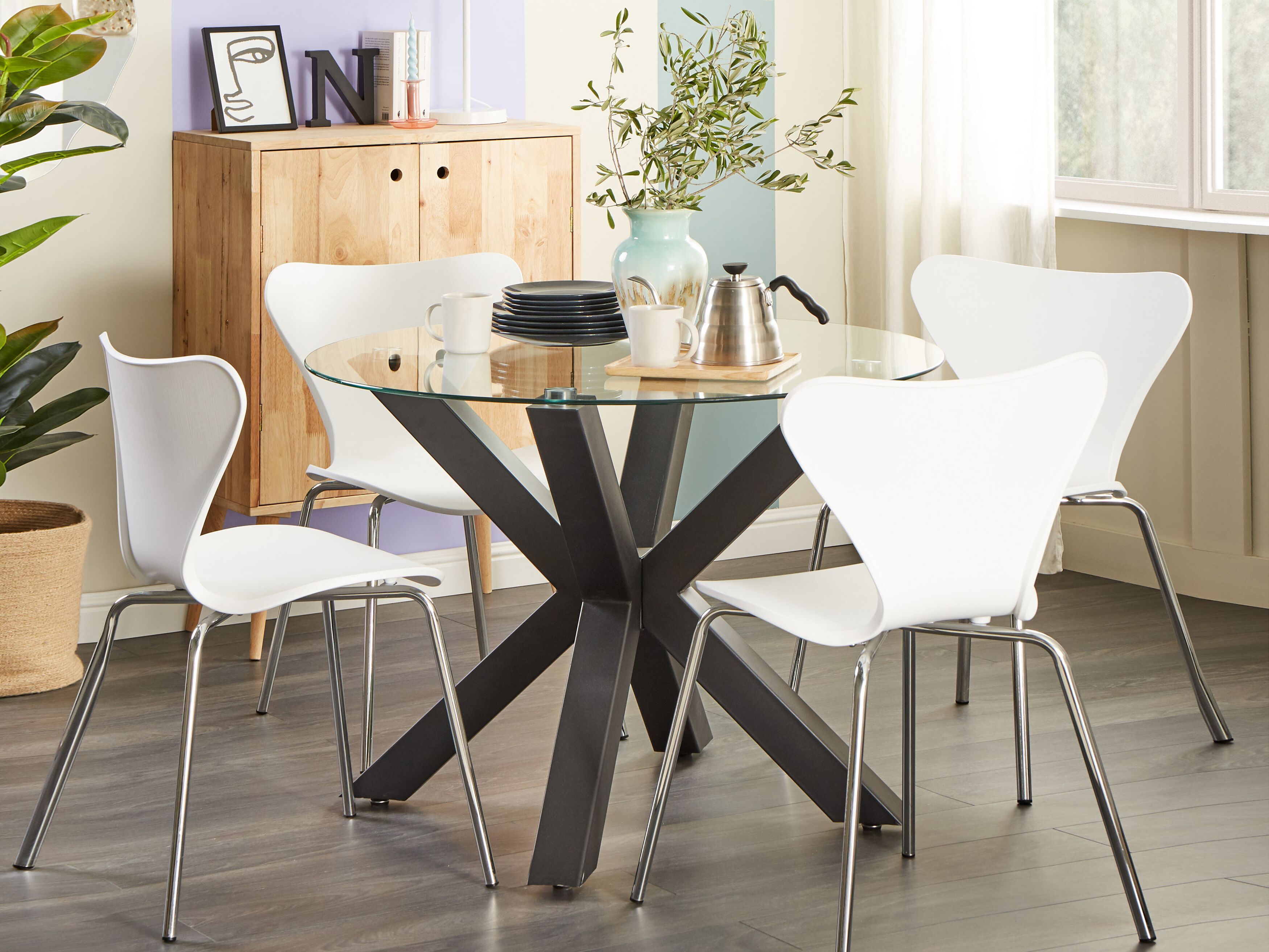 Dining Table OTIUM Black 100 cm 100 cm | Beliani.co.uk