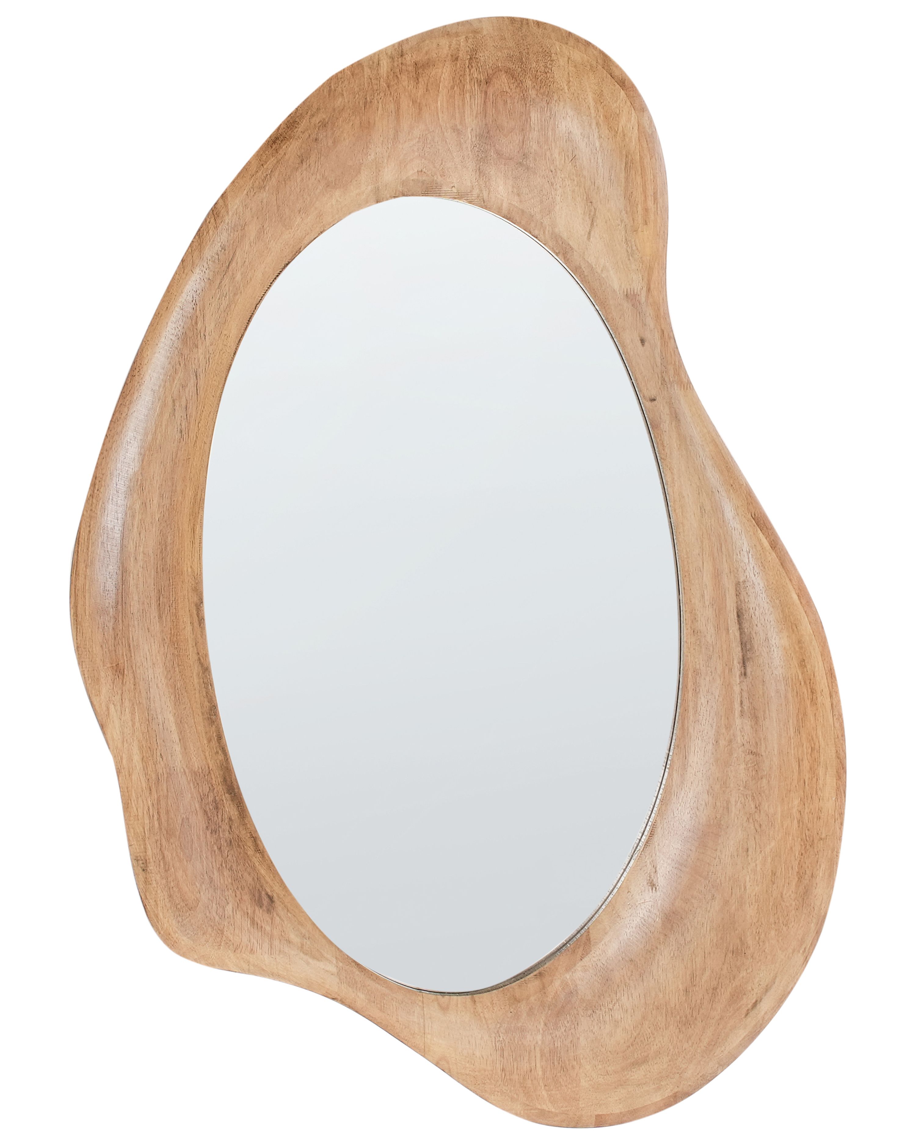 Vægspejl HOURTIN 68 cm 100 cm Træ Brun | Beliani.dk