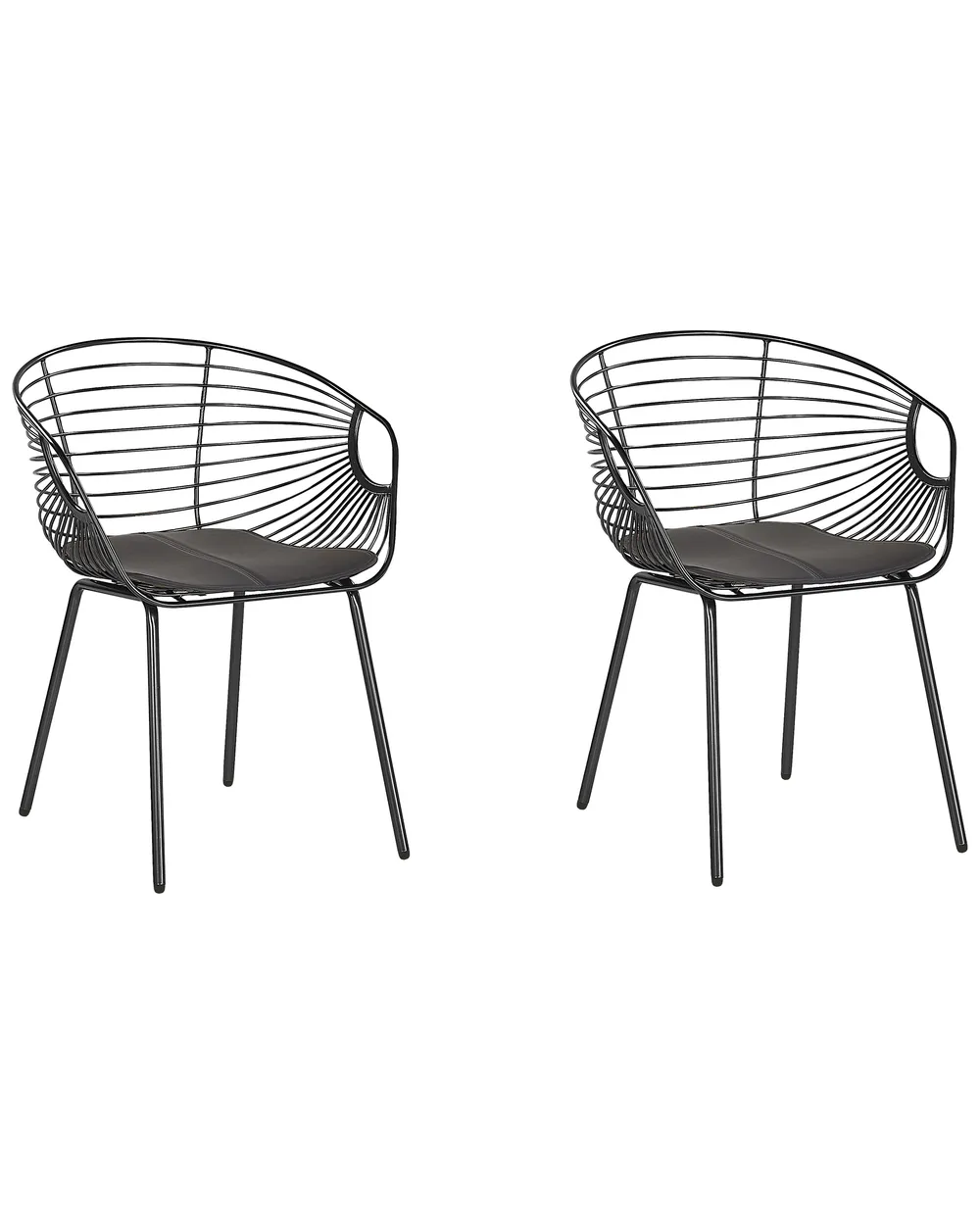 Set of 2 Dining Chairs HOBACK Metal Black | Beliani.co.uk