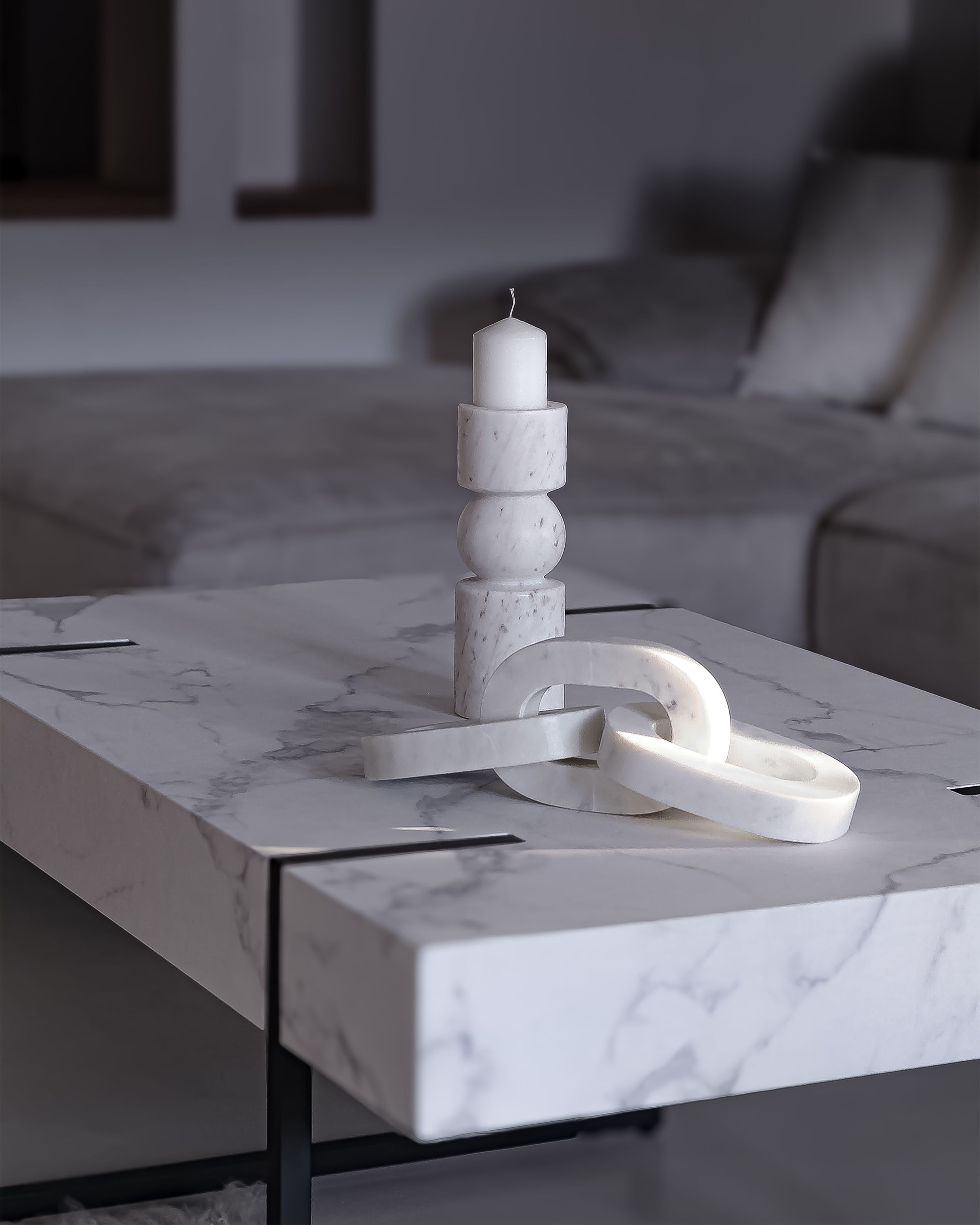 Coffee Table MERCED White Marble | Beliani.co.uk