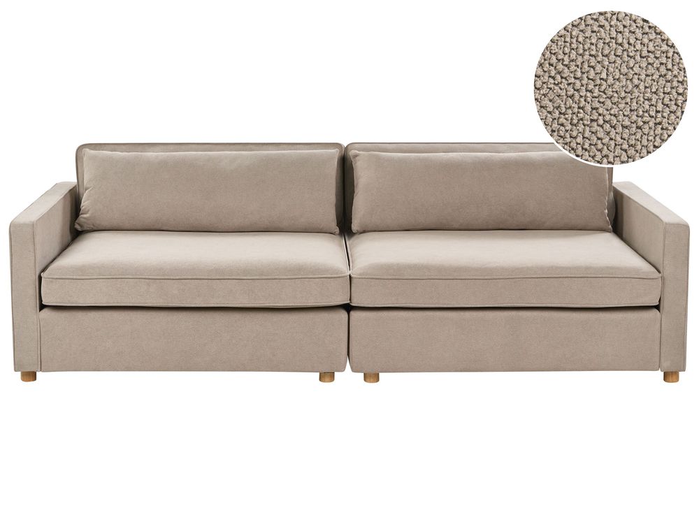 Corner Sofa 3 Seater ALTAN Fabric Green Left Hand | Beliani.co.uk