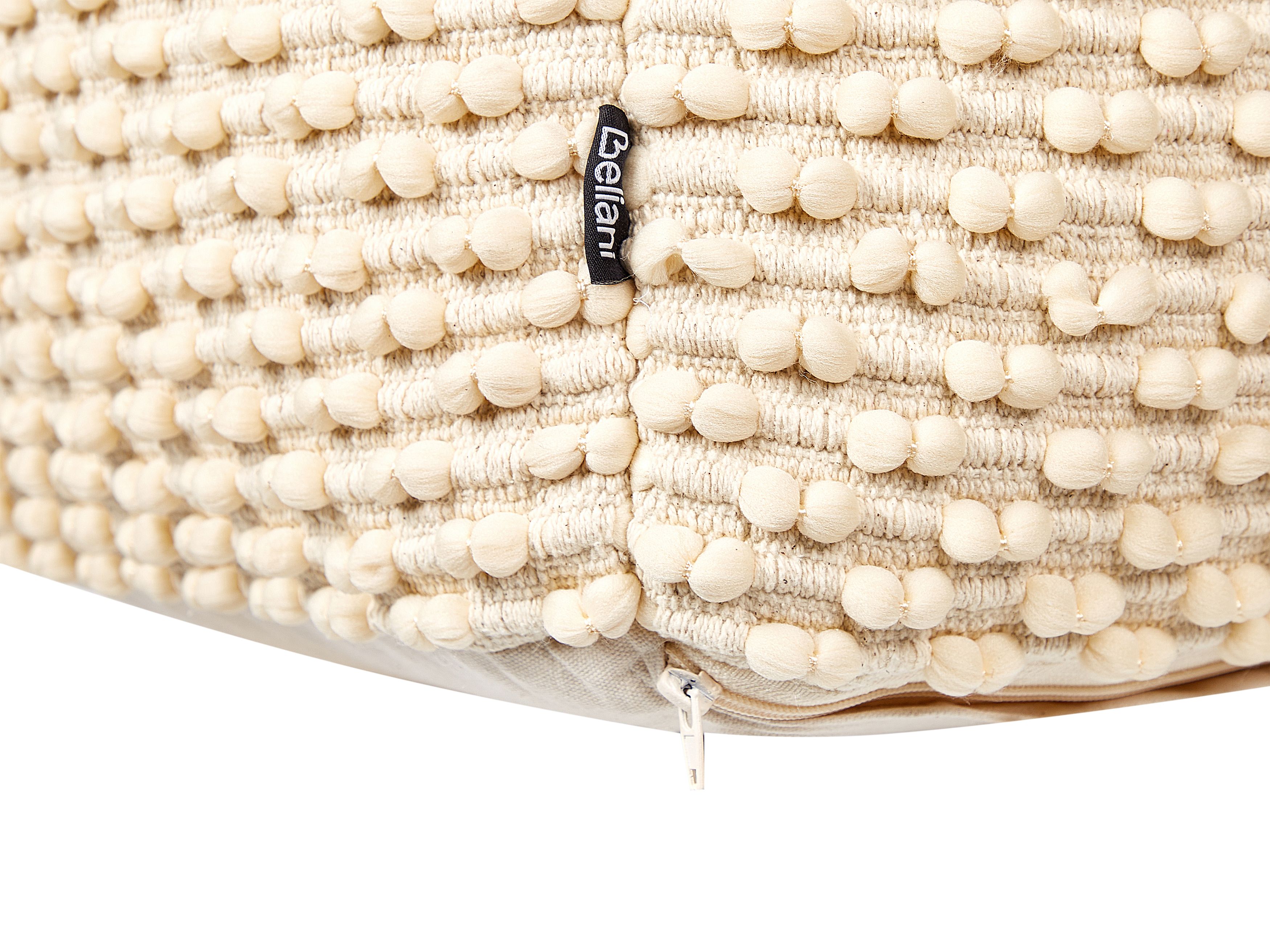 Cotton Pouffe Beige KINGRI | Beliani.co.uk