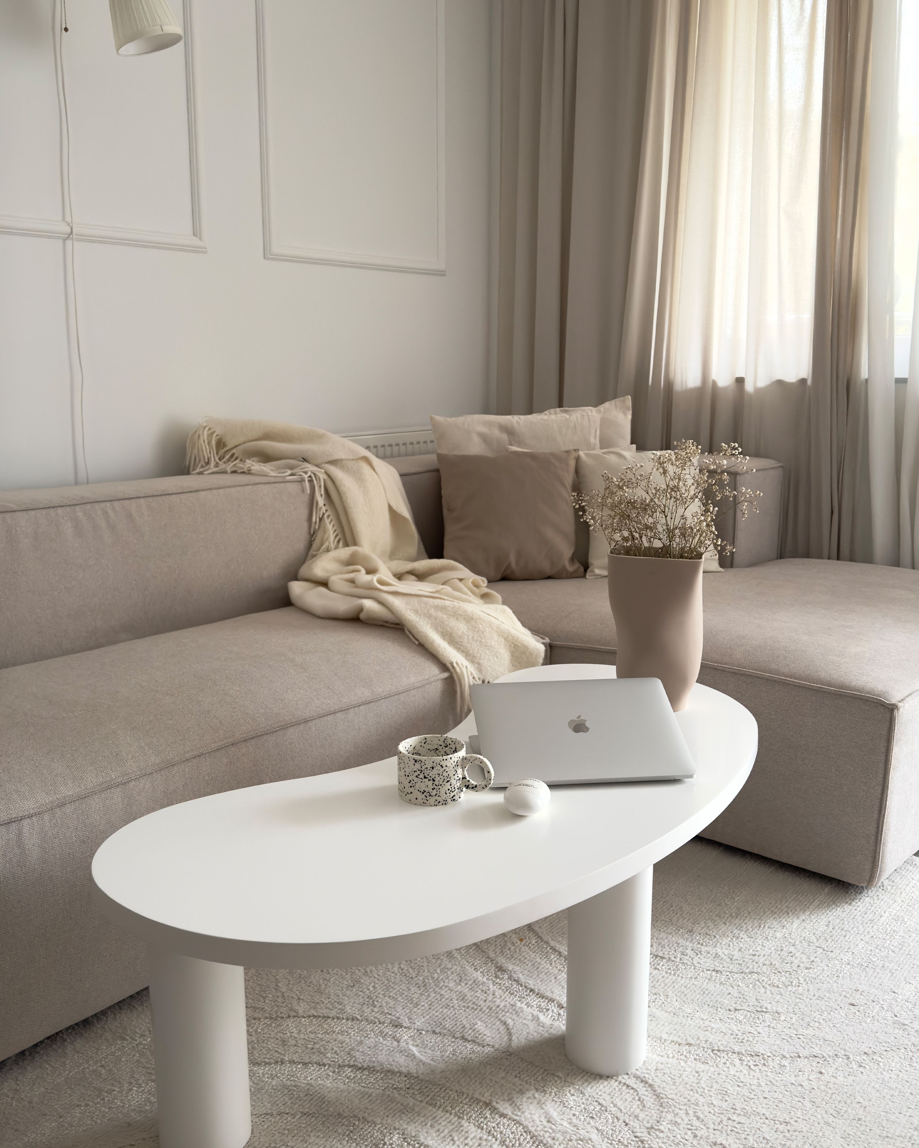 Corner Sofa 3 Seater VERNON Fabric Light Beige Left Hand | Beliani.co.uk