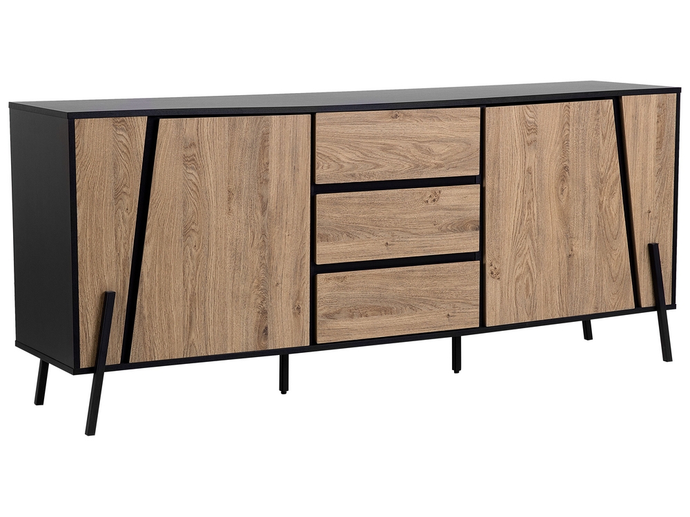 3 Drawer Sideboard Light Wood BLACKPOOL Beliani