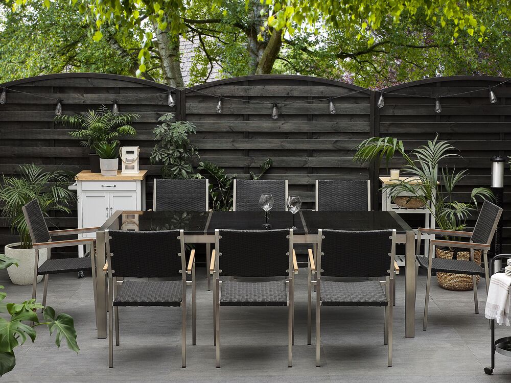 8 seater garden dining table and chairs store