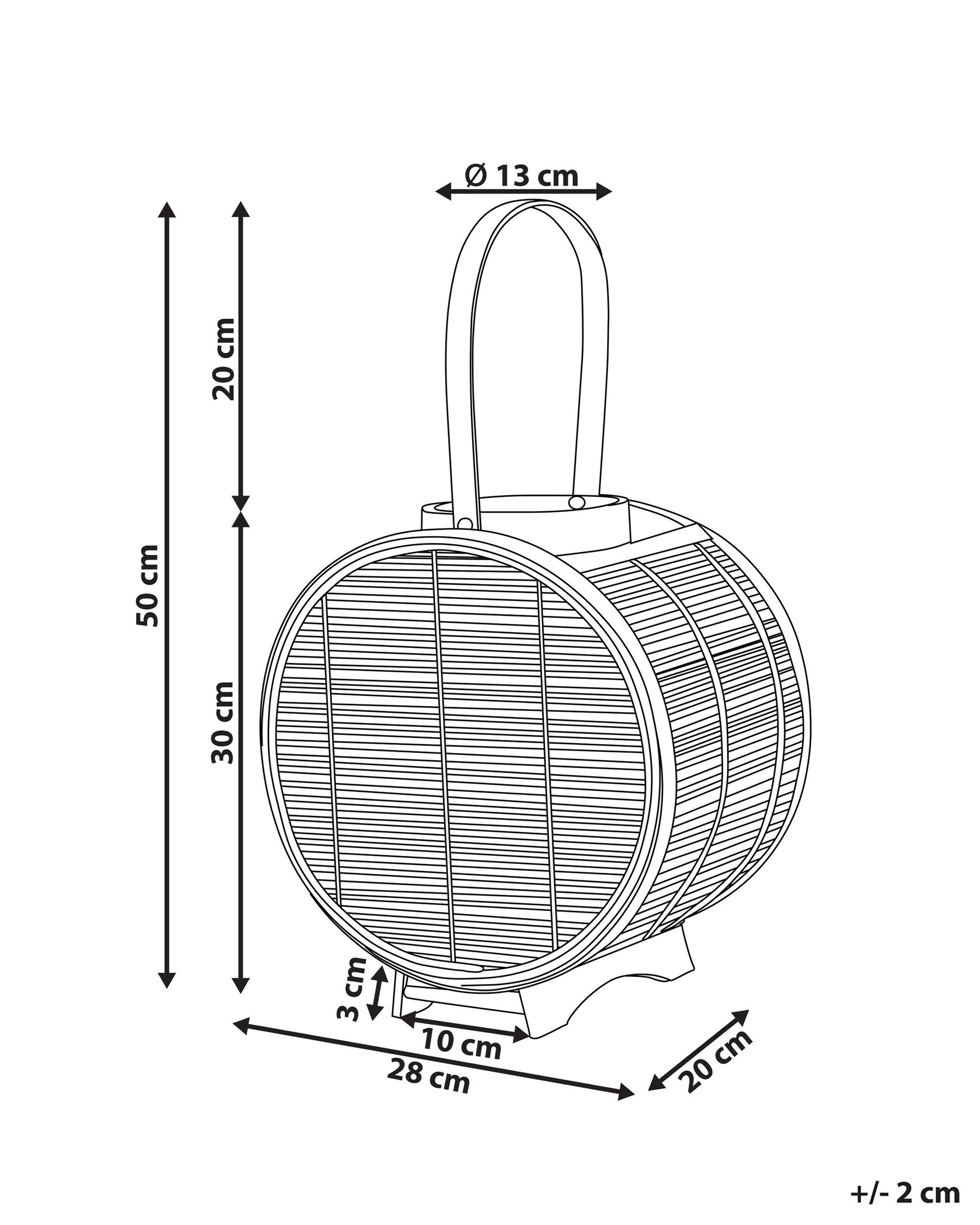 Lantern BISTAL Rattan 30 cm Natural | Beliani.co.uk