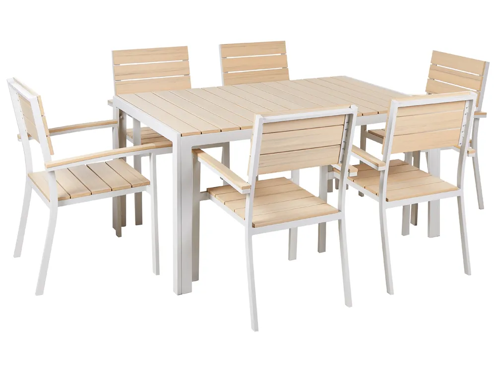 Garden Dining Set 6 Seater COMO Beige | Beliani.co.uk