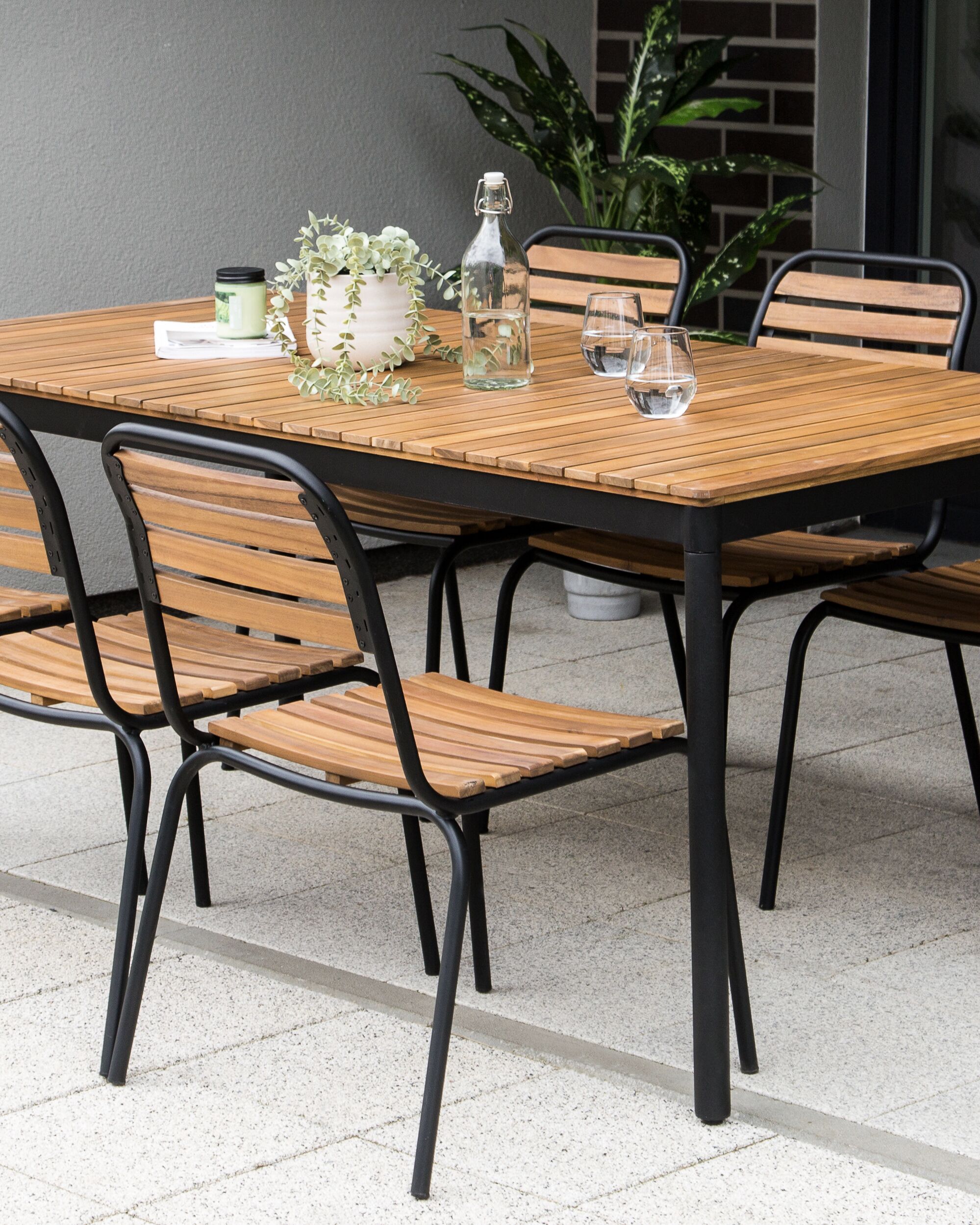 Set of 6 Garden Chairs VALLESE Acacia Wood Brown | Beliani.co.uk