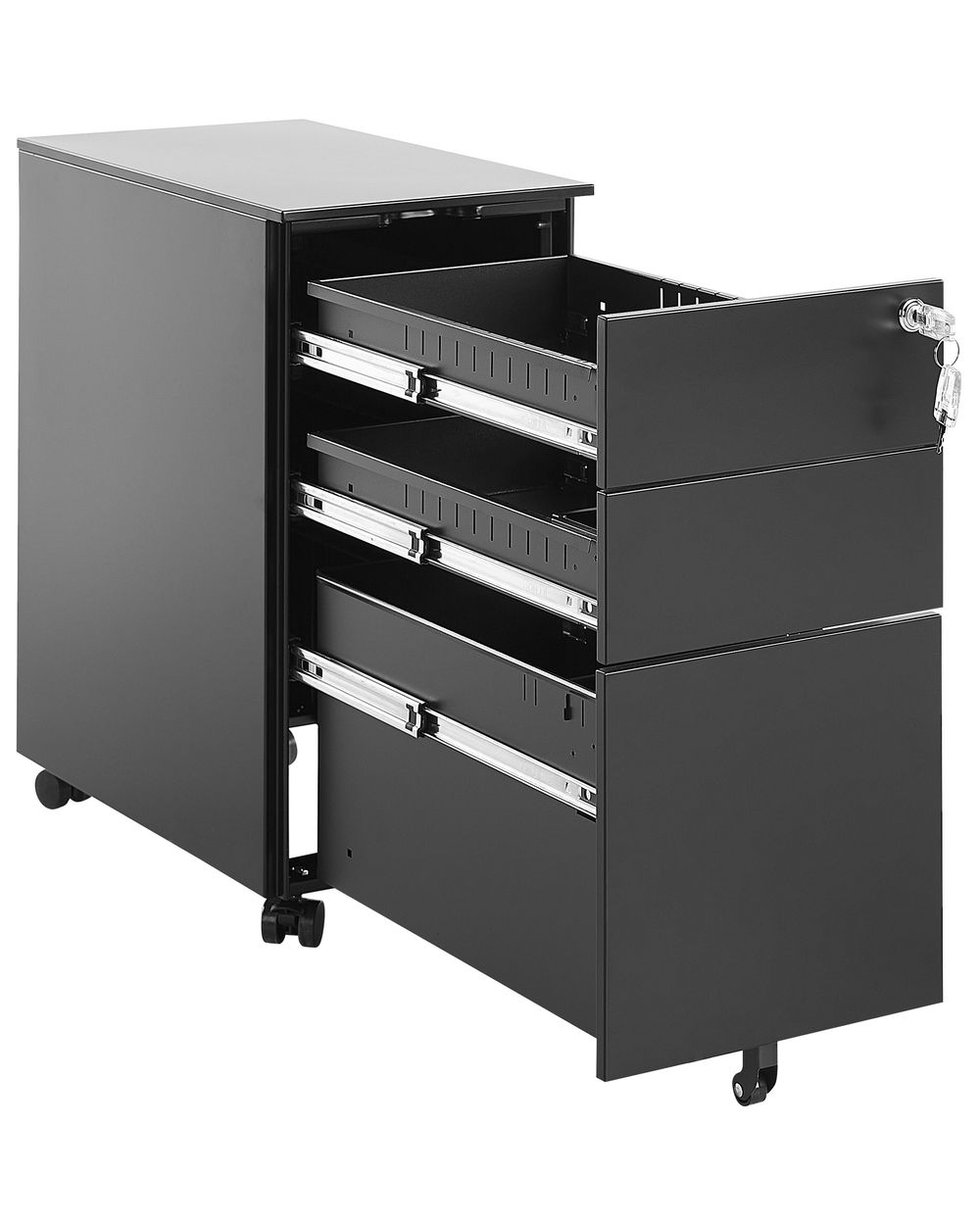 3 Drawer Metal Filing Cabinet Black BOLSENA Beliani