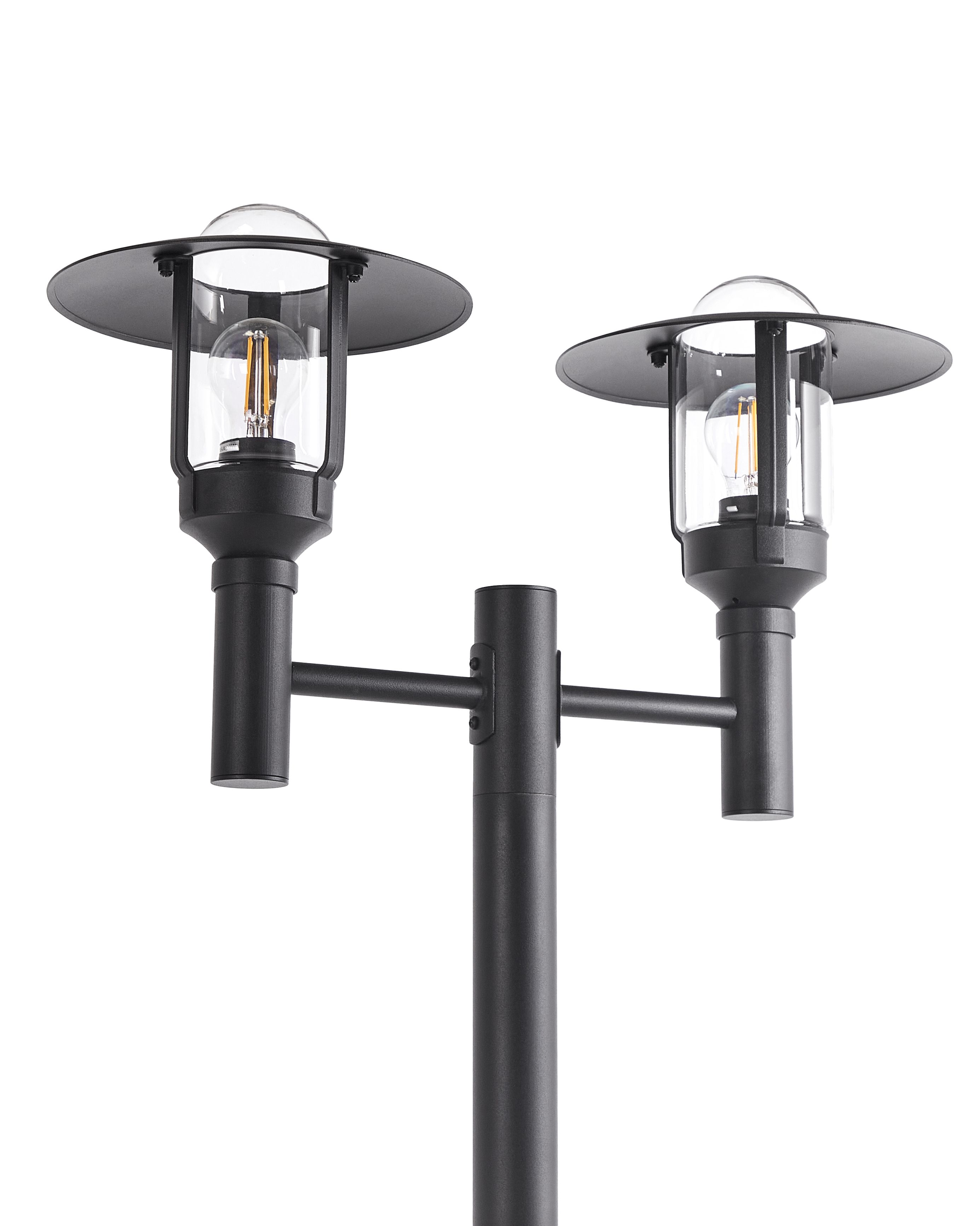 2 Light Outdoor Lamp Post Black TIZU | Beliani.co.uk