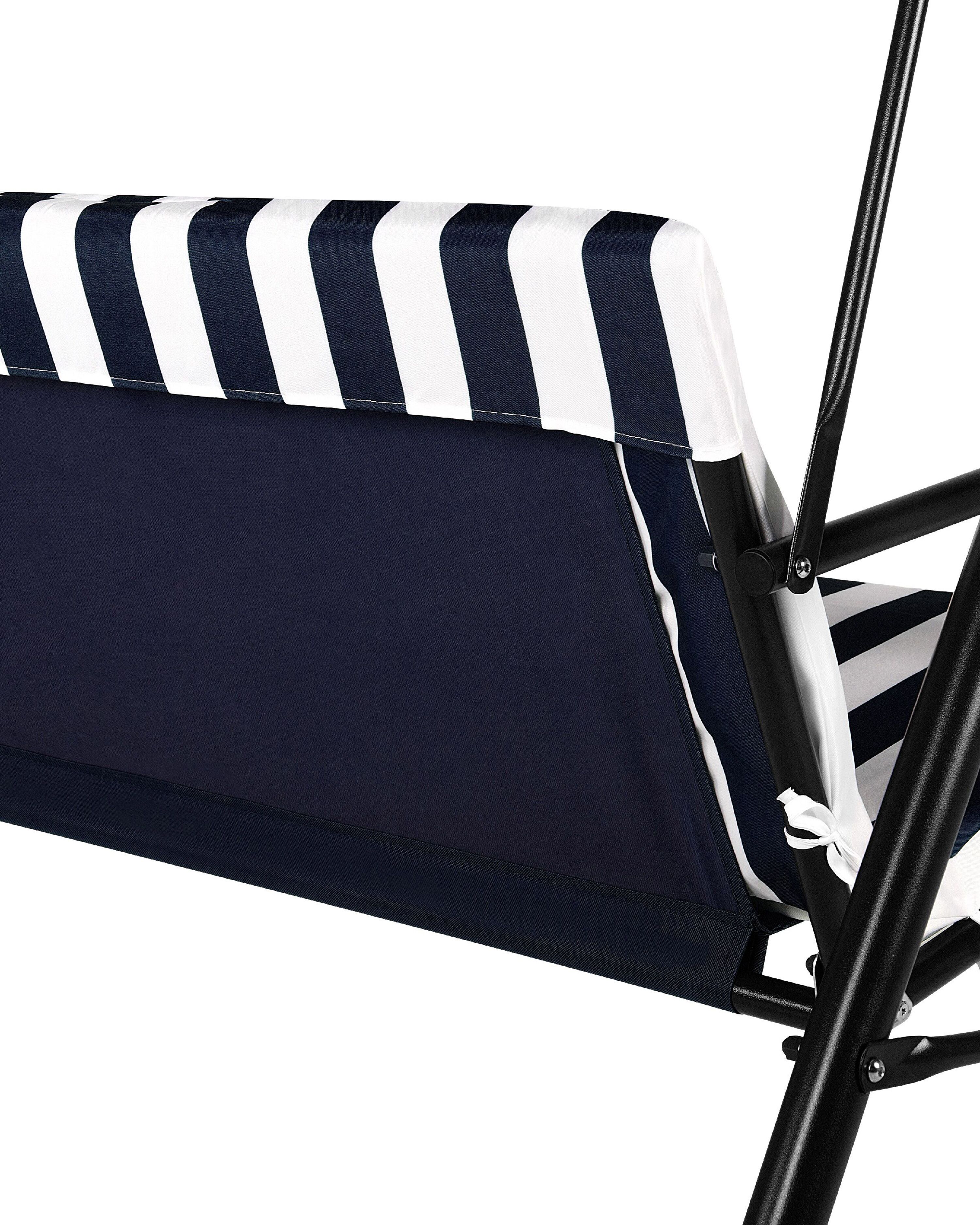 3 Seater Garden Swing Blue and White CHAPLIN | Beliani.co.uk