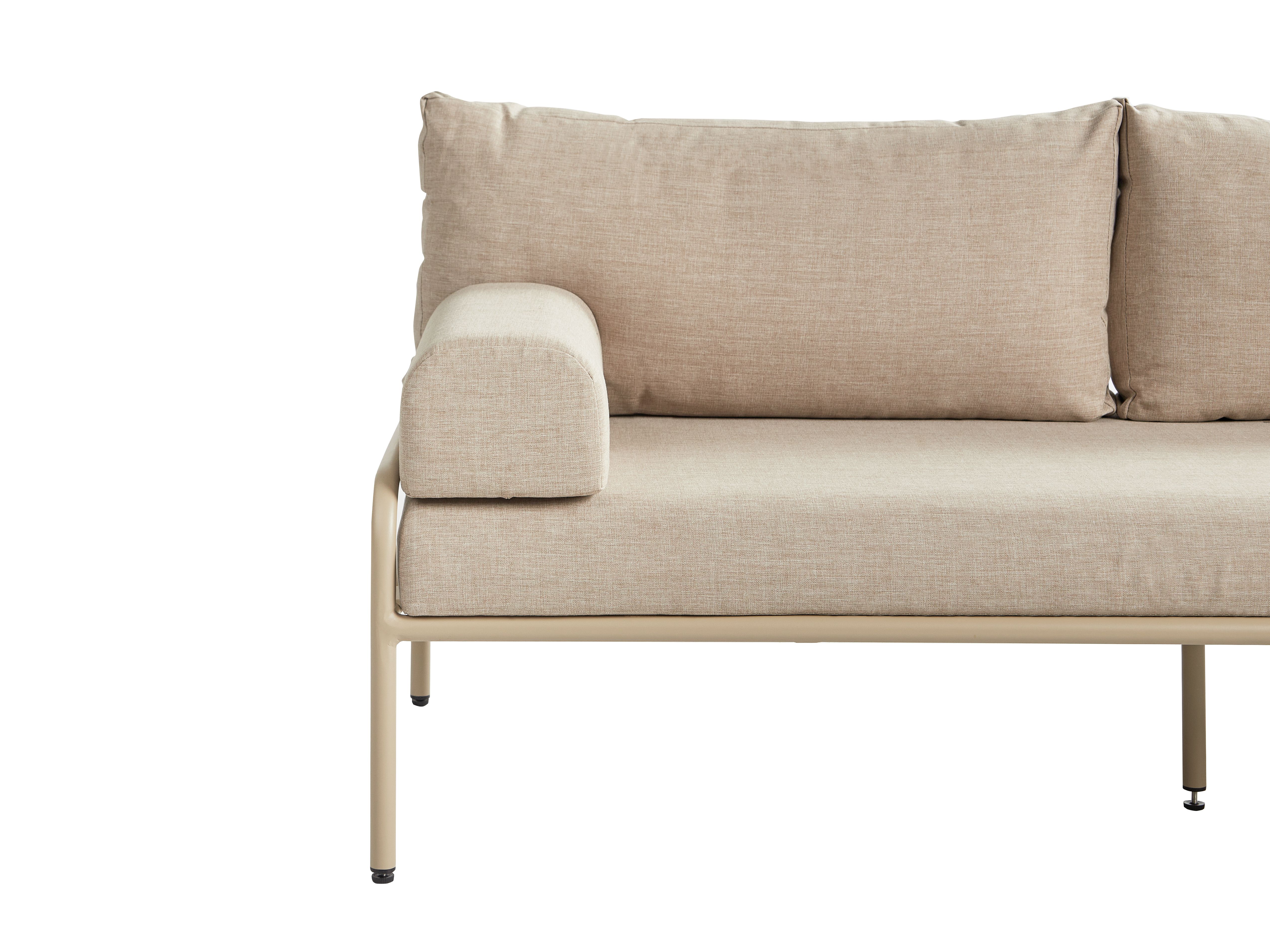 Tuin loungebank 2-zitter SOLOFRA Metaal Beige | Beliani.nl