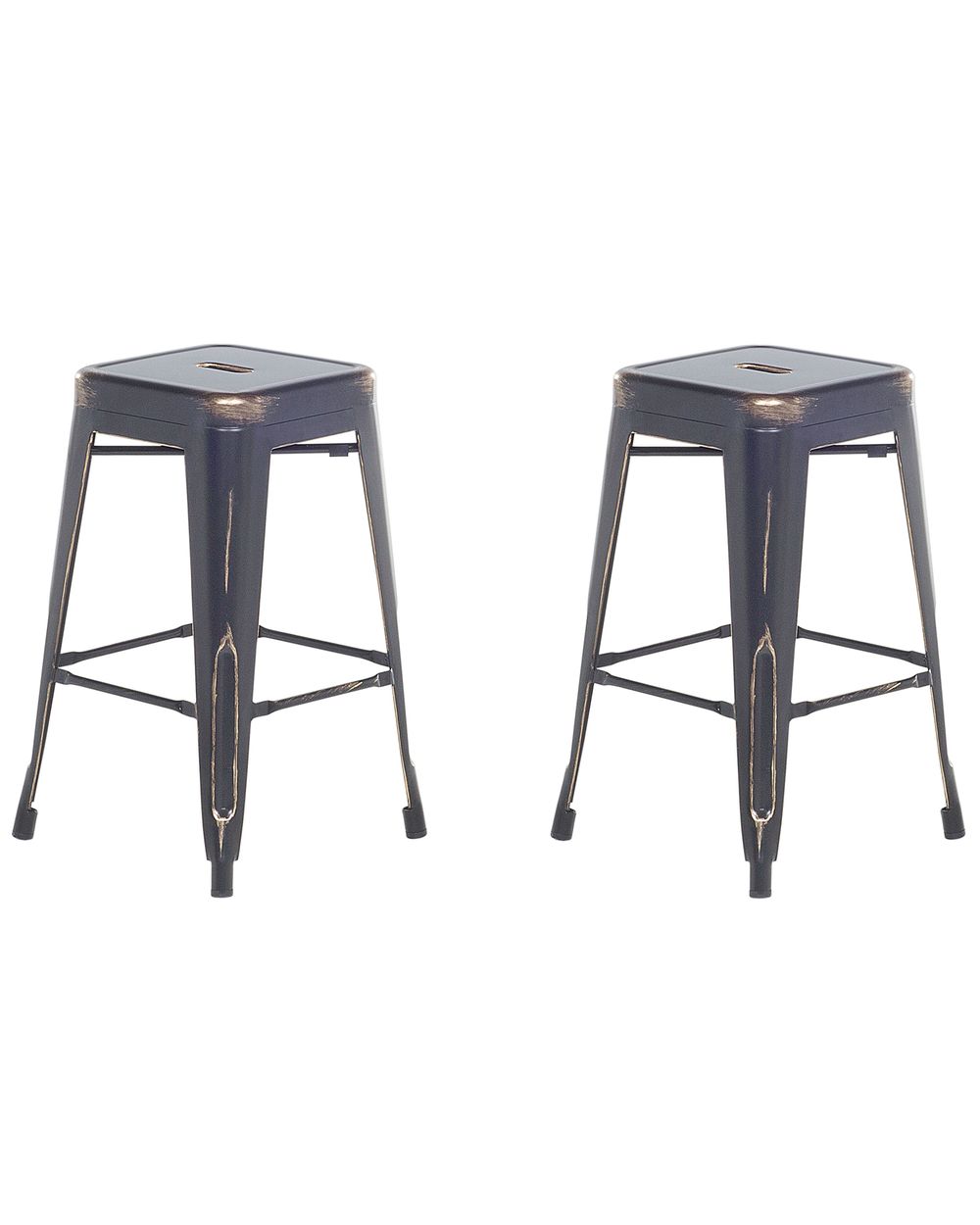 Set of 2 Bar Stools CABRILLO Metal Black Beliani