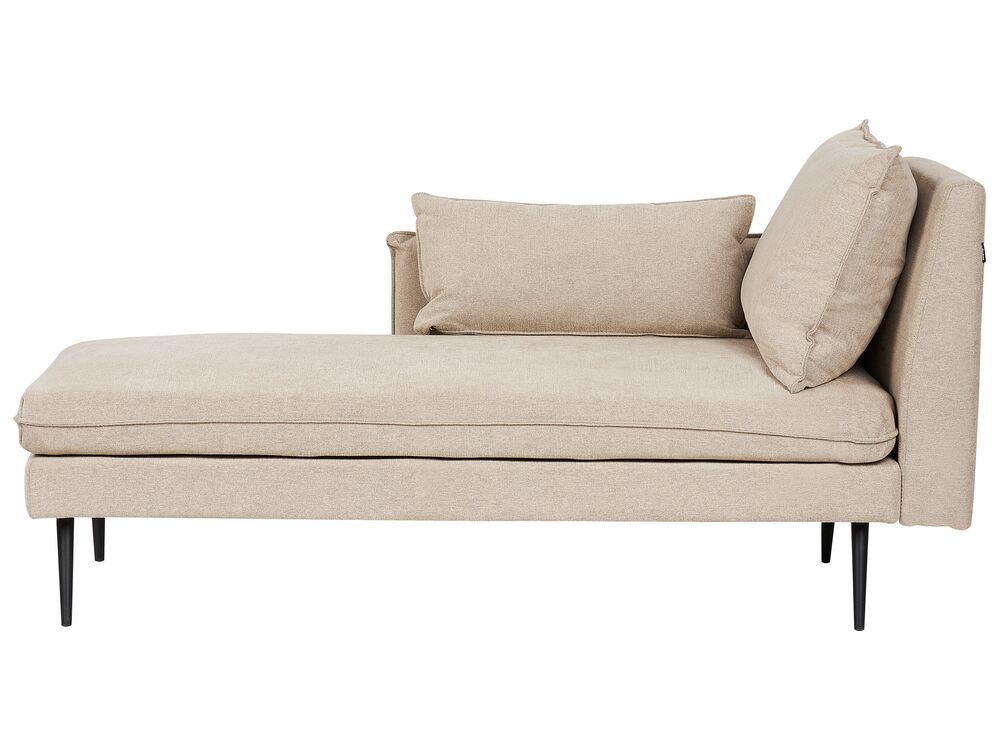 Right-Hand Chaise Lounge YERRES Fabric Beige | Beliani.co.uk