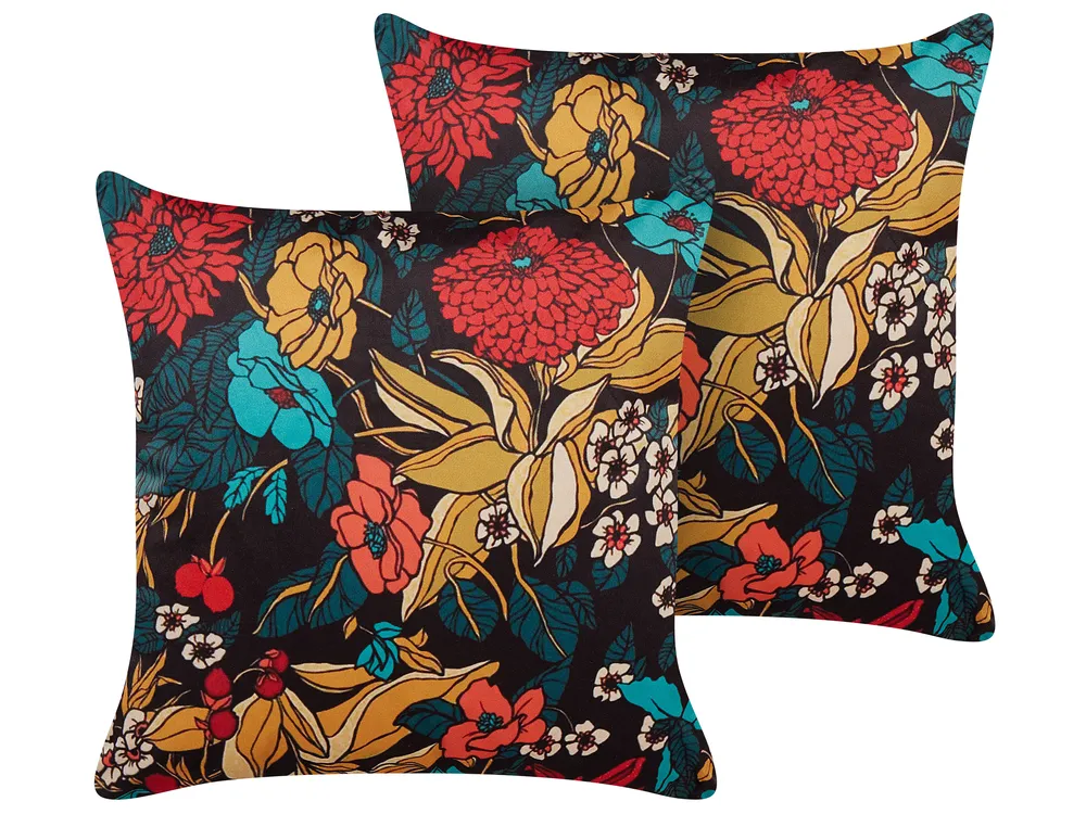 Set of 2 Decorative Cushions PROTEA Velvet 45 x 45 cm Multicolour ...