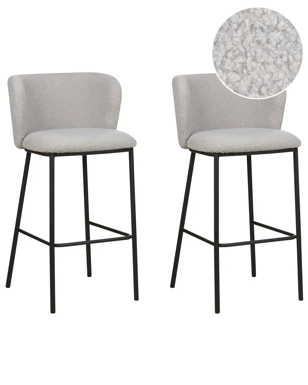 Set of 2 Bar Chairs AMAYA Light Grey | Beliani.co.uk