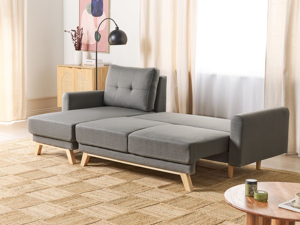 Right Hand Corner Fabric Sofa Grey SIRO Beliani.at