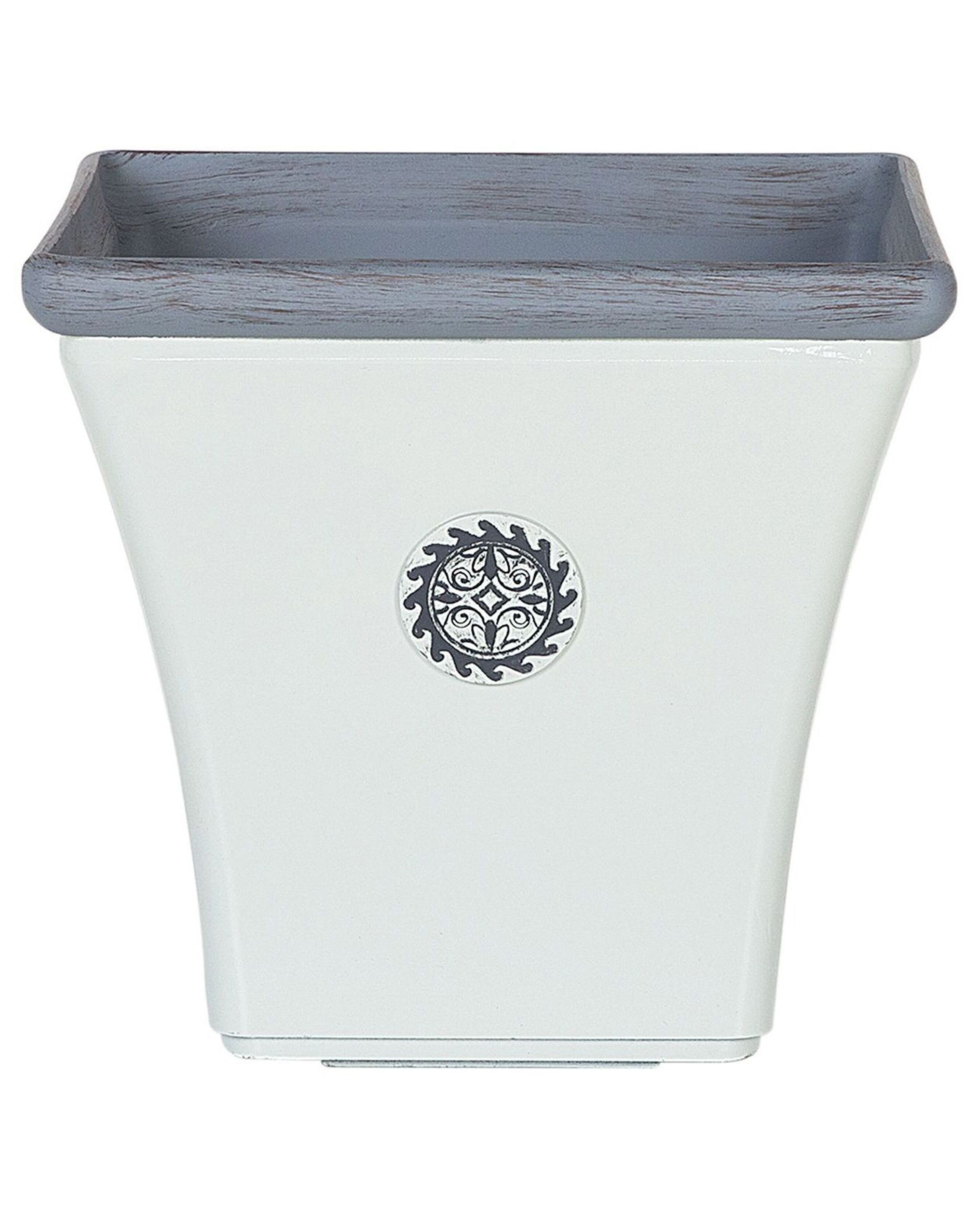 Set mit 2 Blumentöpfen ELATEIA Stein Weiss | Beliani.ch