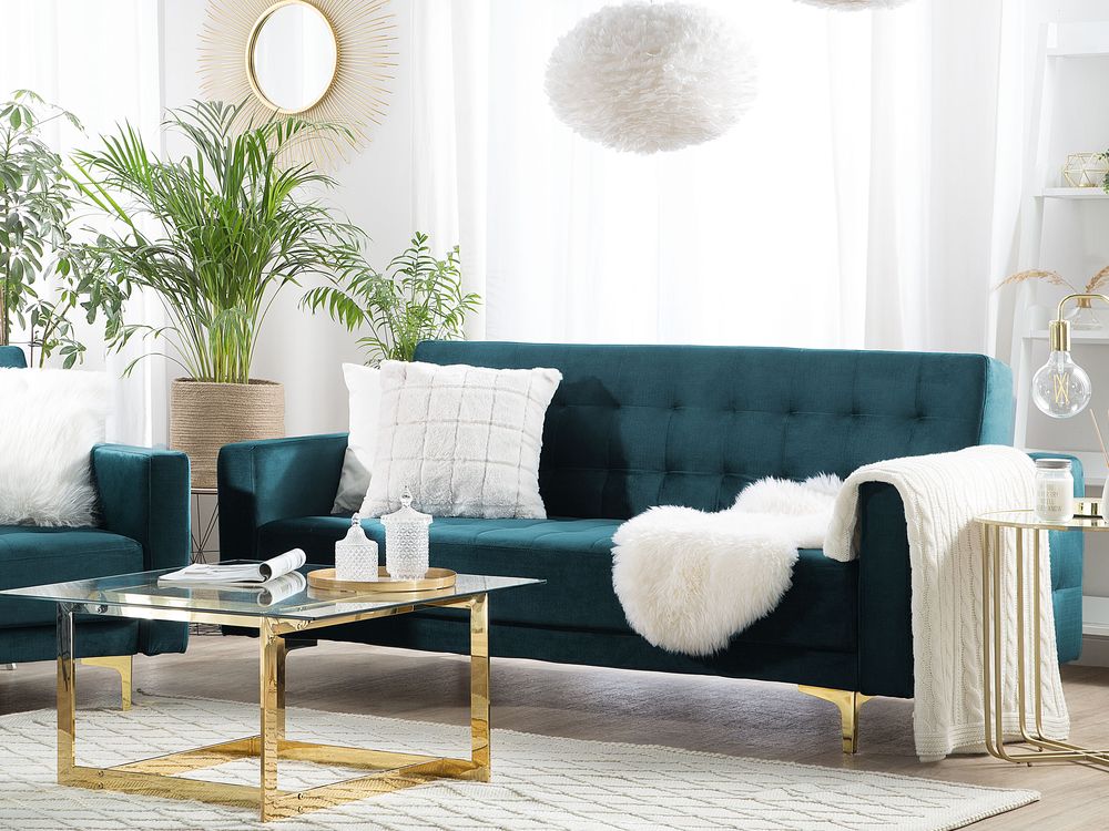 Teal blue sofa bed store
