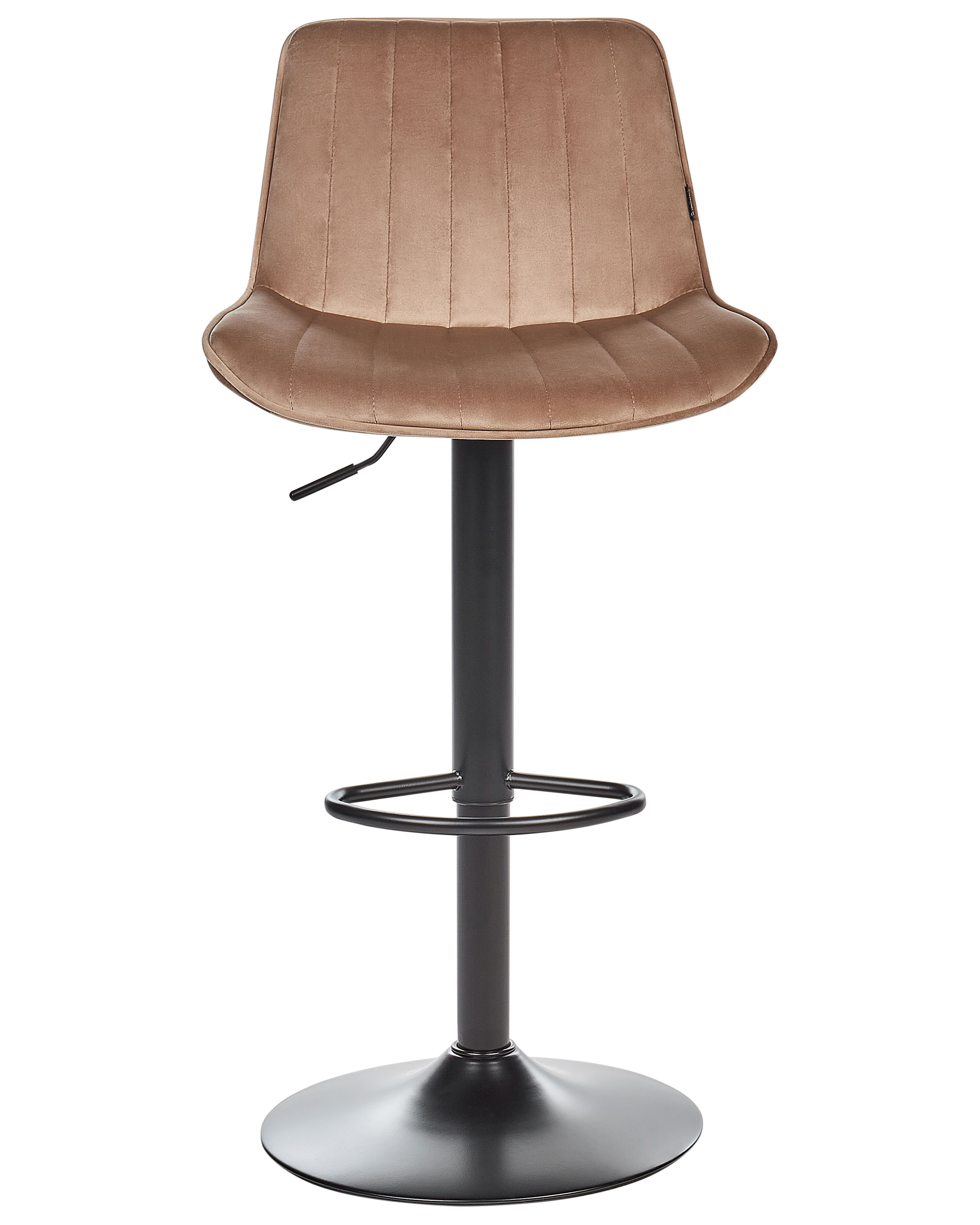 Set med 2 barstolar DUBROVNIK Sammet Vridbar Ljusbrun | Beliani.se