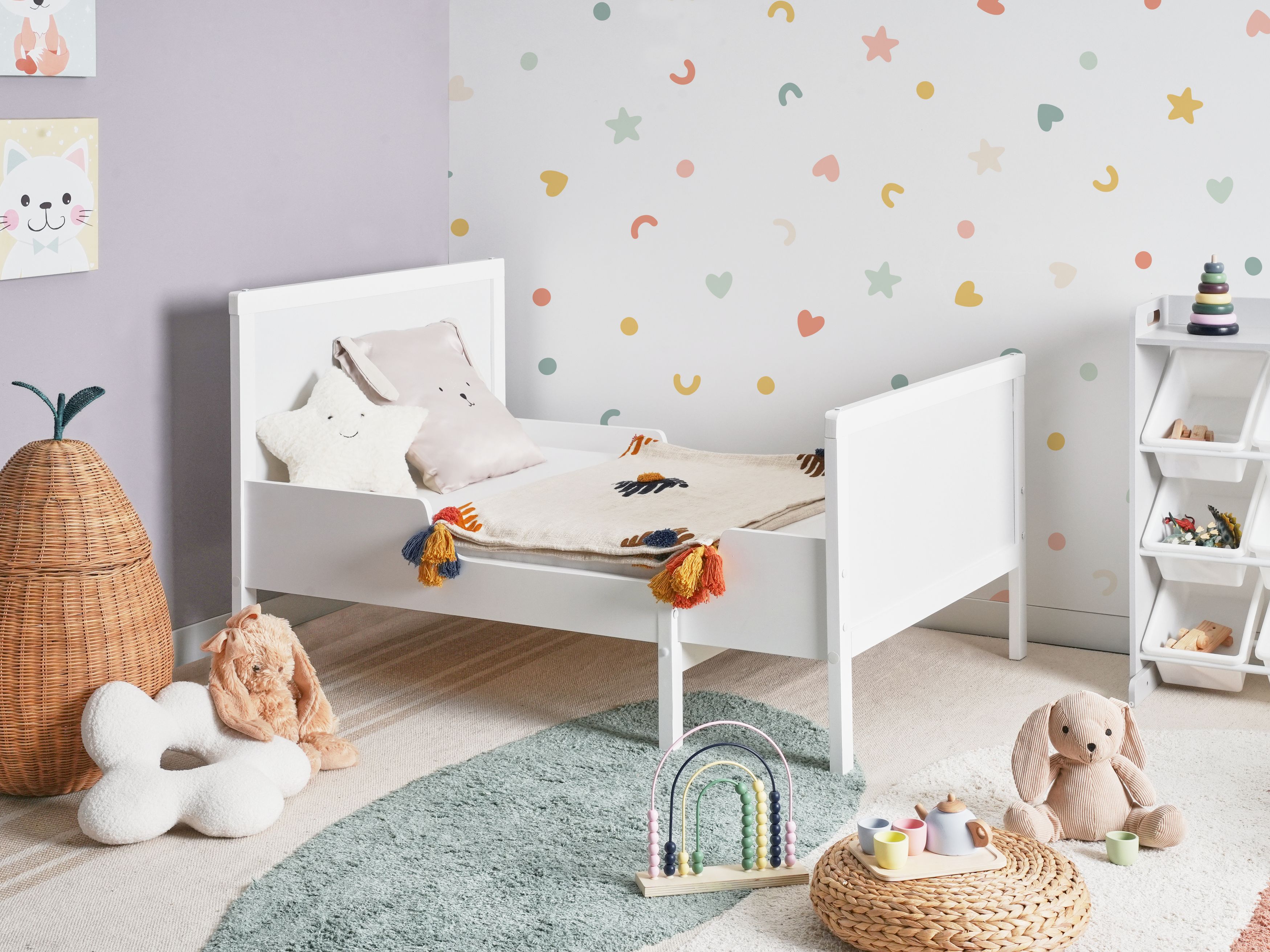 Extendable Kids Bed Pine Wood MONTIGNY 90 x 200 cm (EU Single) White ...