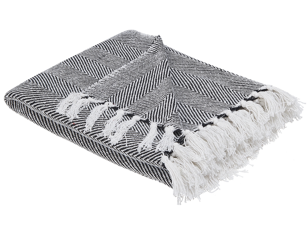 Blanket TANGIER Cotton 130 x 160 cm Black Beliani