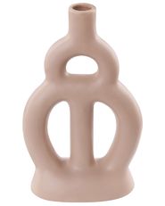 Flower Vase KOZANI Ceramic 28 cm Sand Beige | Beliani.co.uk