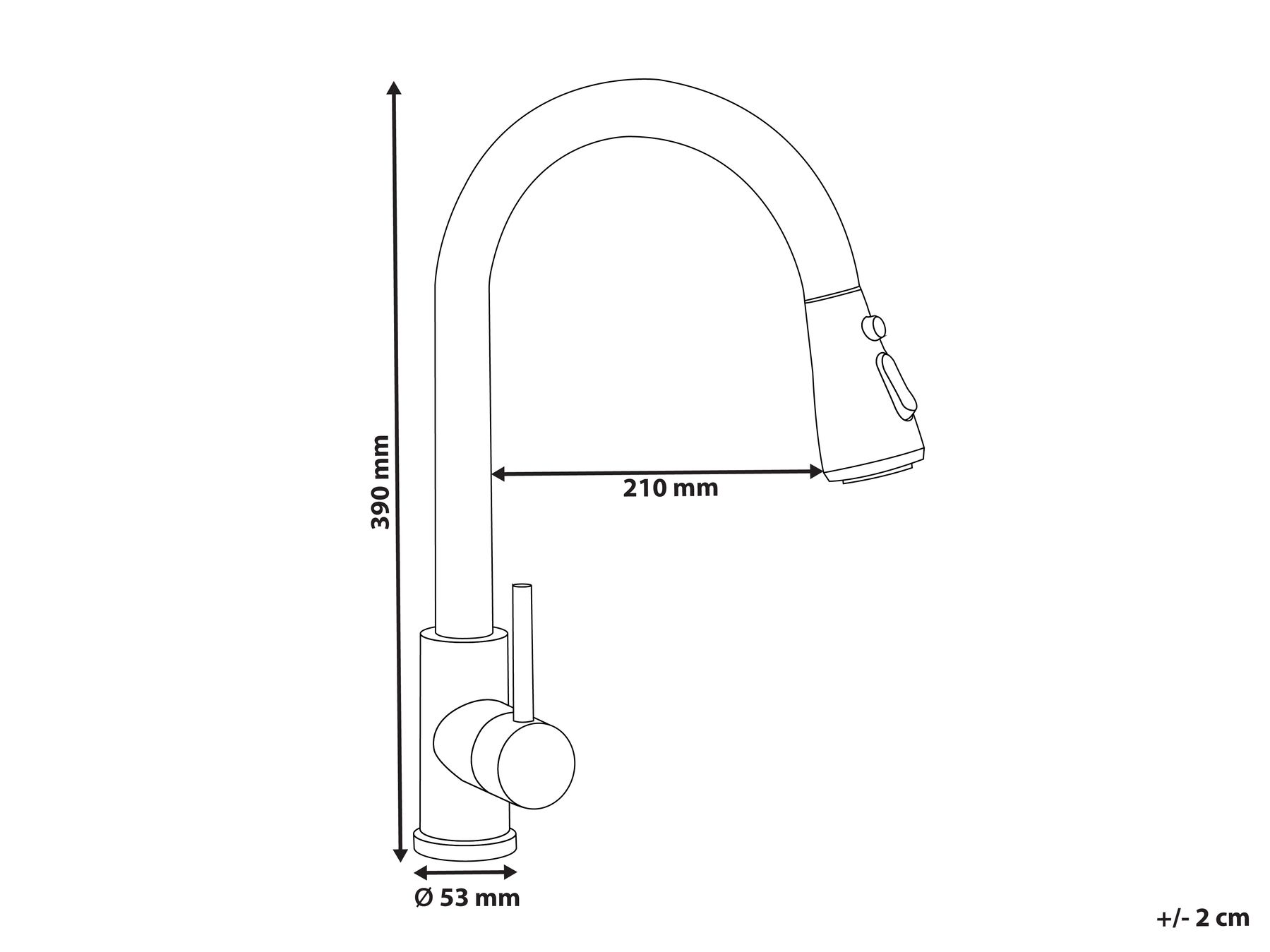 Kitchen Pull Out Tap PAIMUN Black | Beliani.co.uk