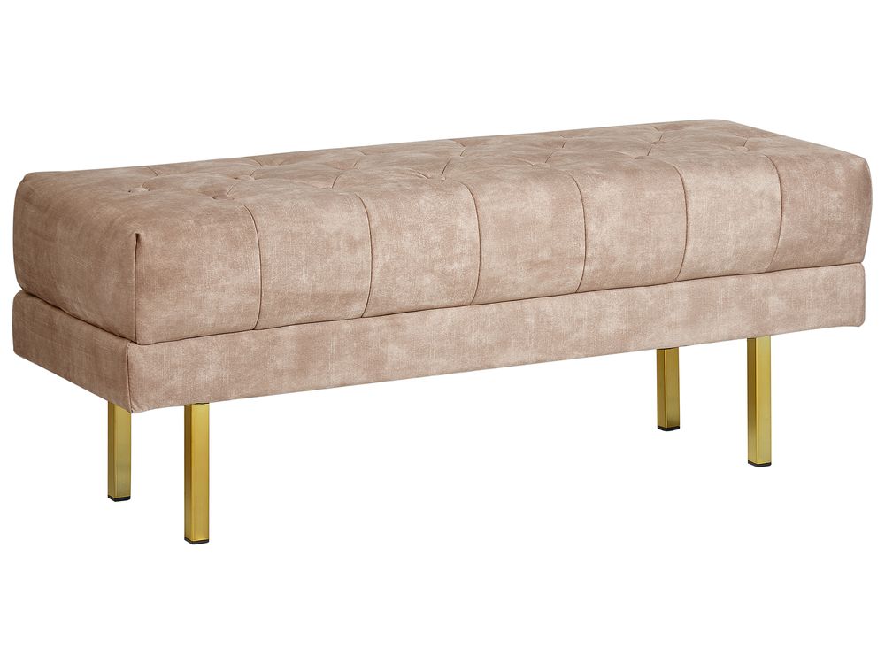 Velvet Bench Taupe ROSEVILLE Beliani
